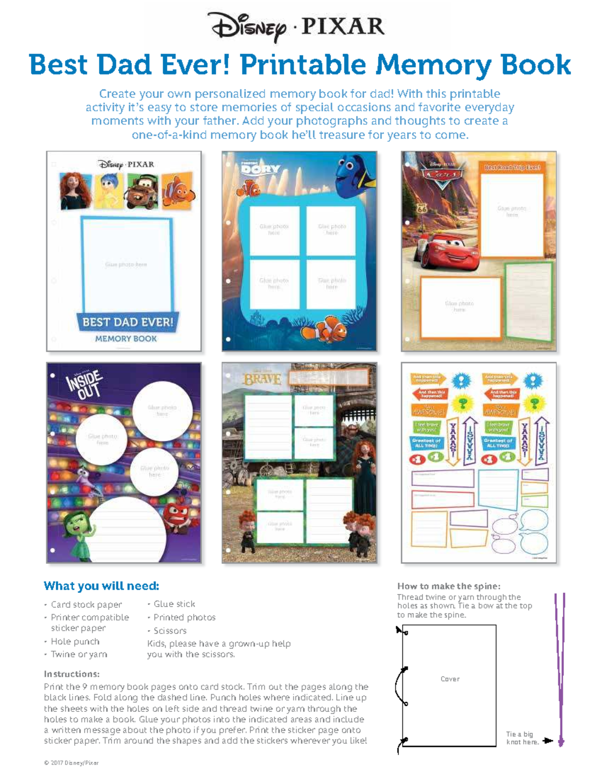 Disney Pixar Best Dad Ever! Memory Book Activity Guide - Studocu