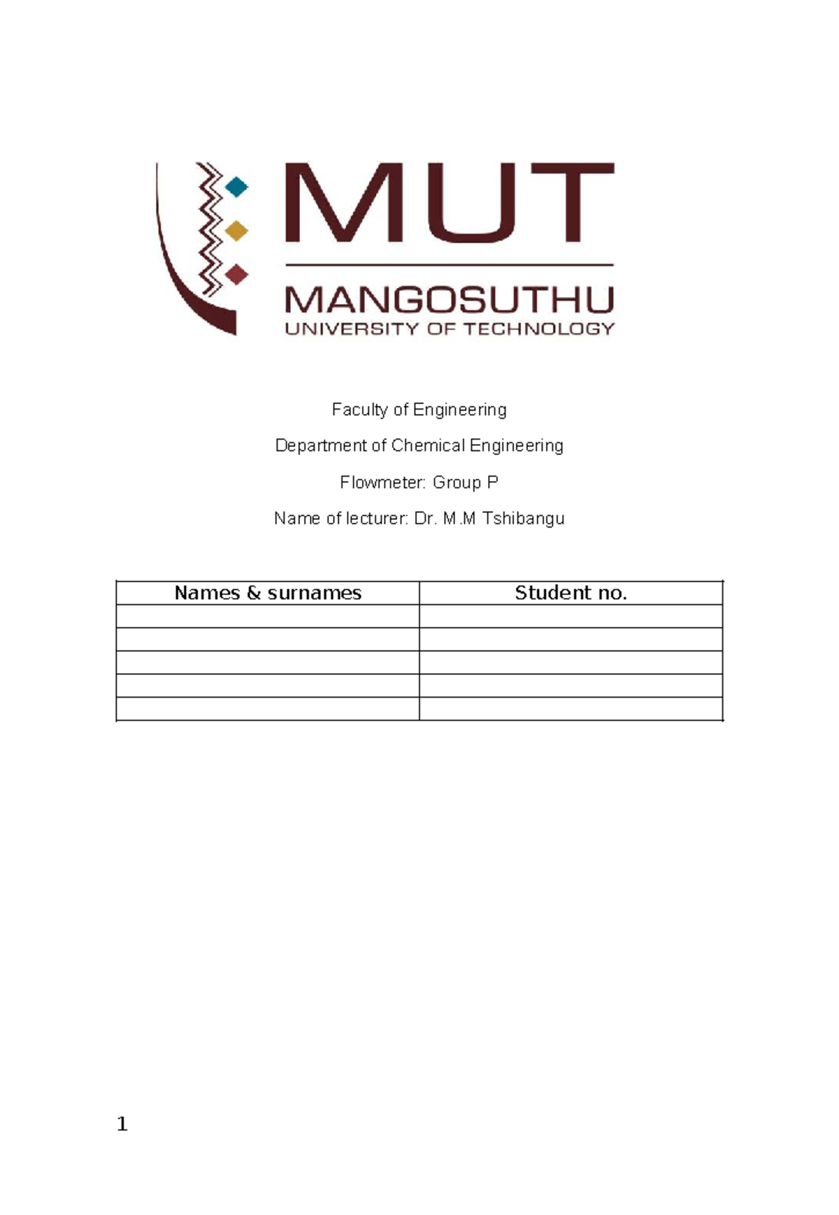 Flowmeter Study: Group P - Experimental Analysis of Flow Measurement ...