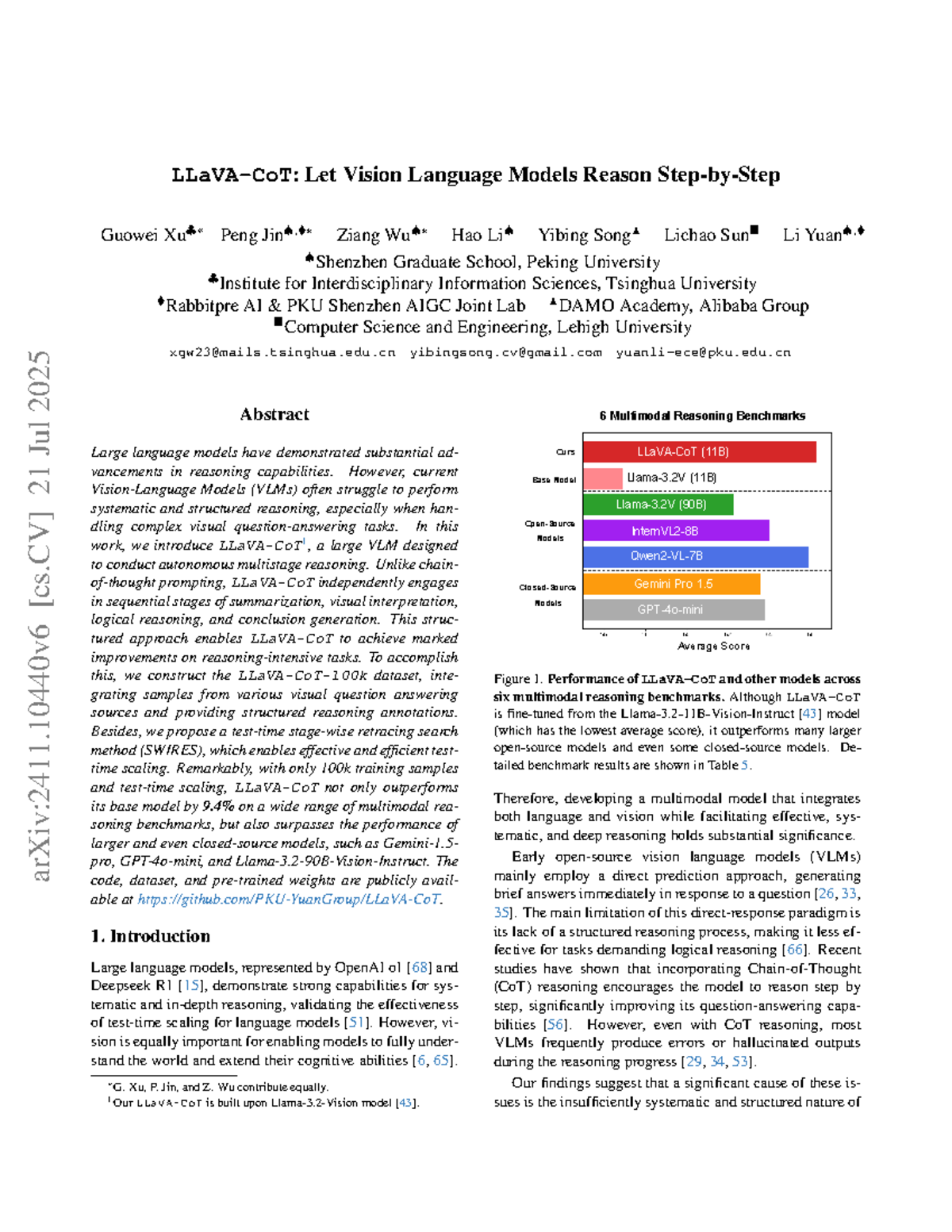 LLa VA-Co T - Let Vision Language Models Reason Step-by-Step - Studocu