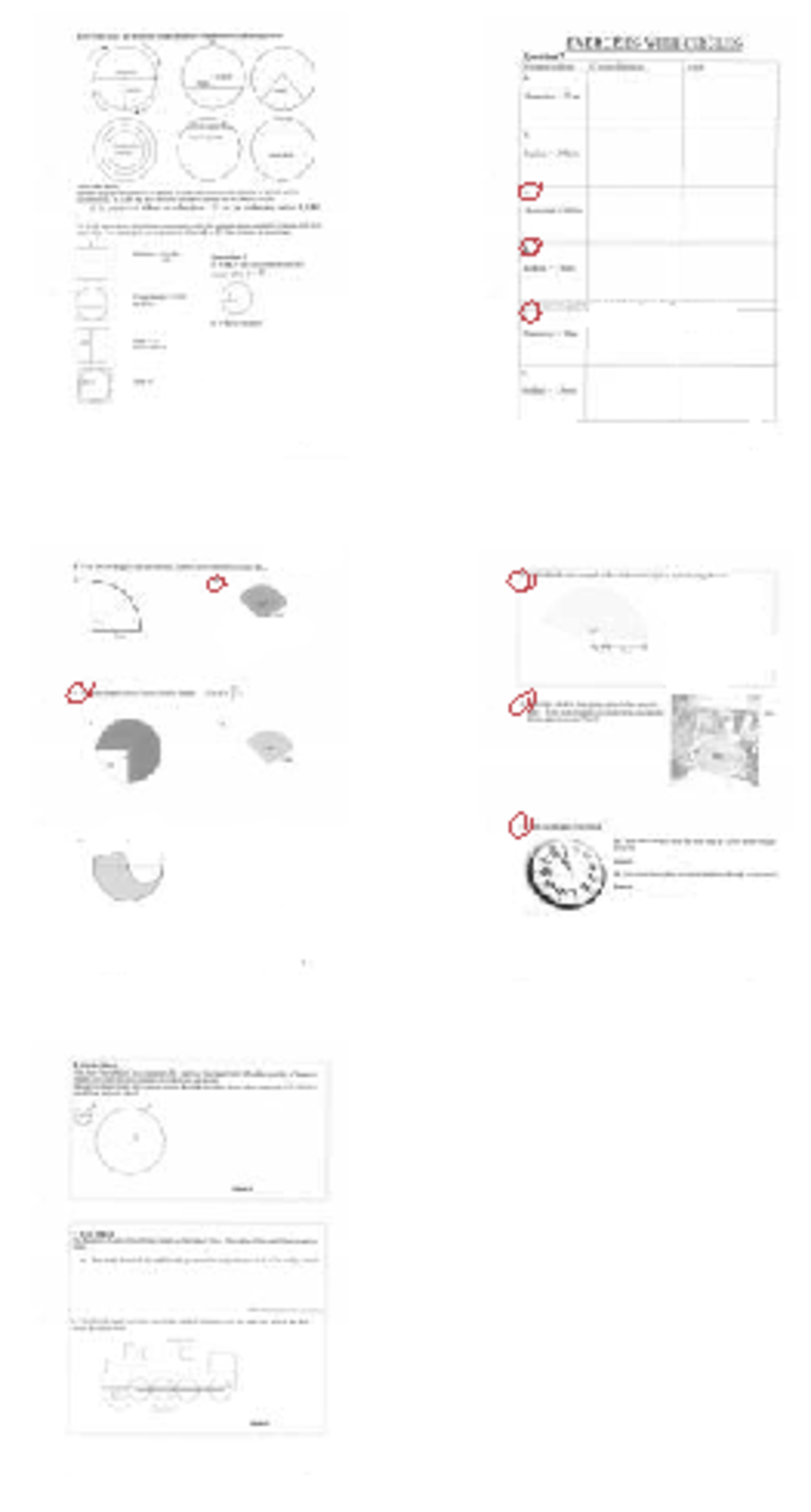 Circle Homework - Exercises on Circumference & Area - Studocu