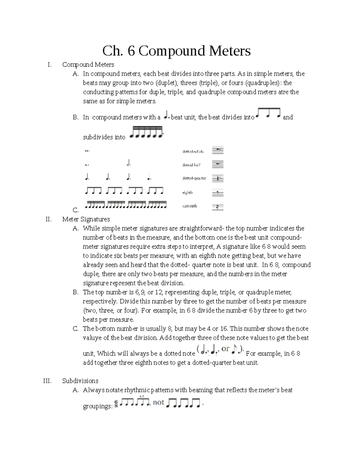 Ch. 6 Compound Meters - Prof. M. Ter-Kazaryan Inquizitive notes ch 6 ...