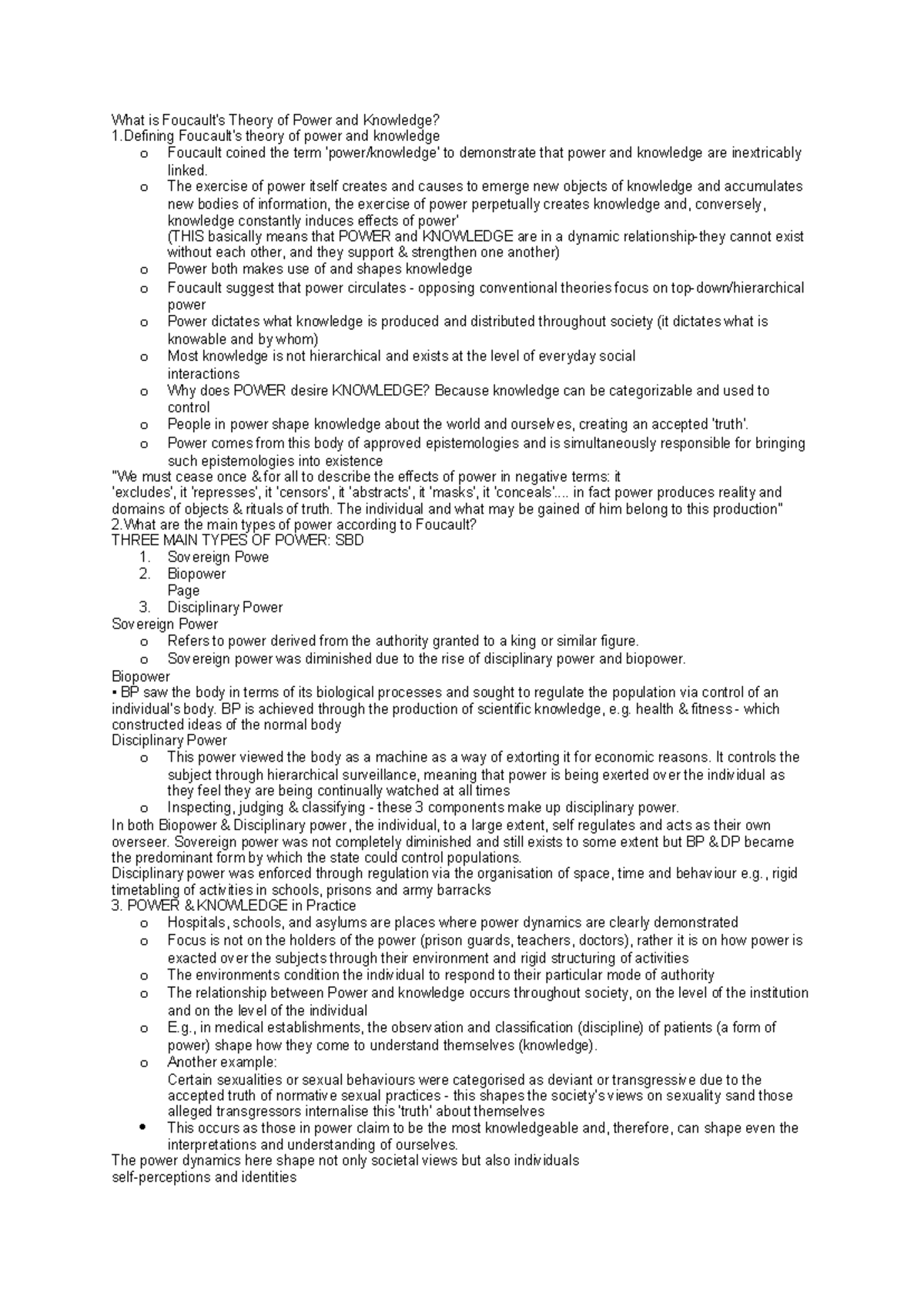 Sociology Notes: Exploring Foucault's Theory of Power and Knowledge ...