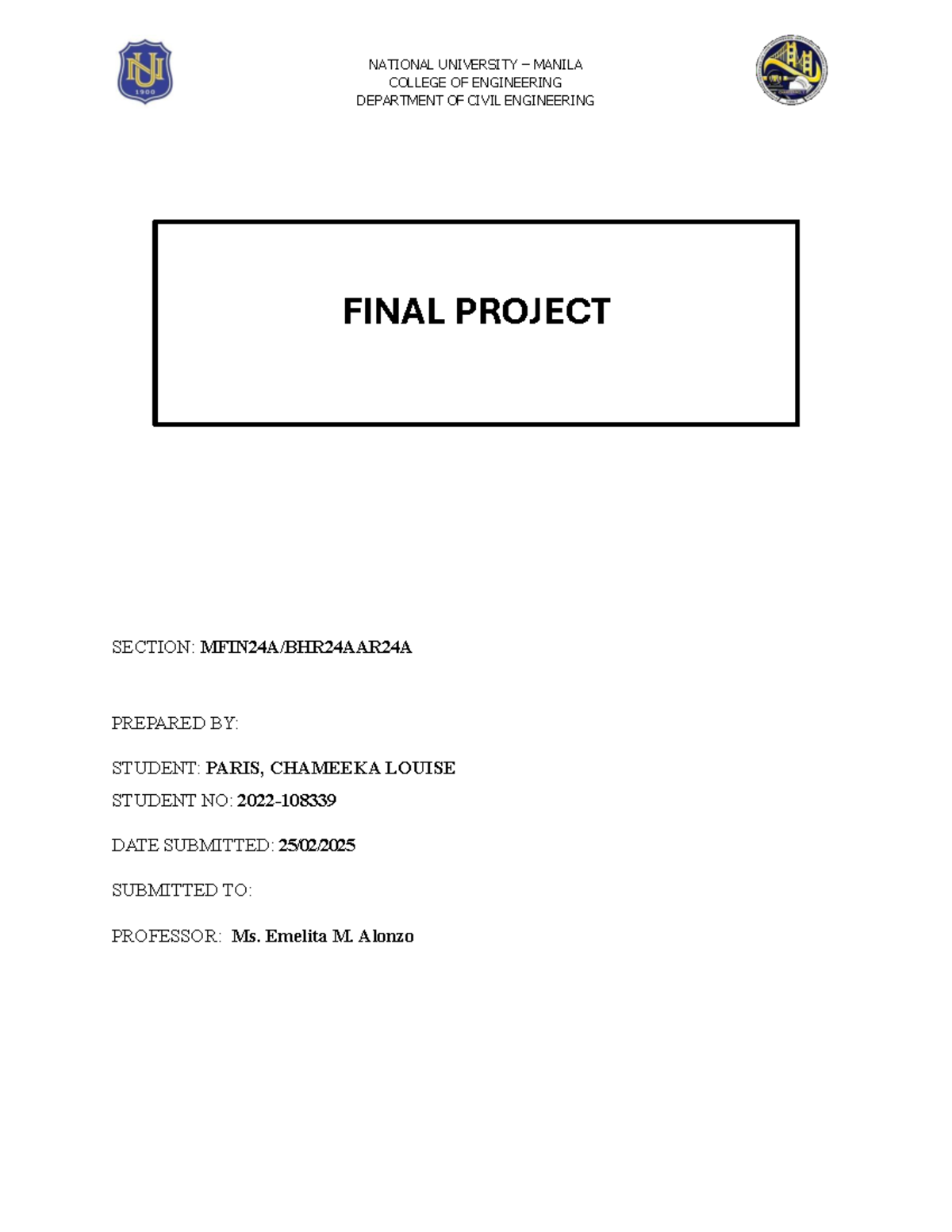 Final Project: AI Concepts & Azure Services in Civil Engineering - Studocu