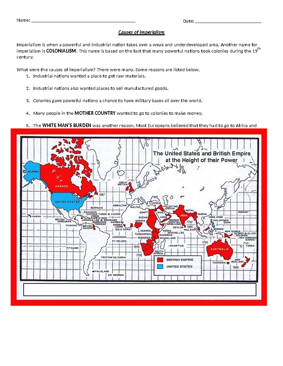 Causes of Imperialism: Understanding 19th Century Colonialism - Studocu