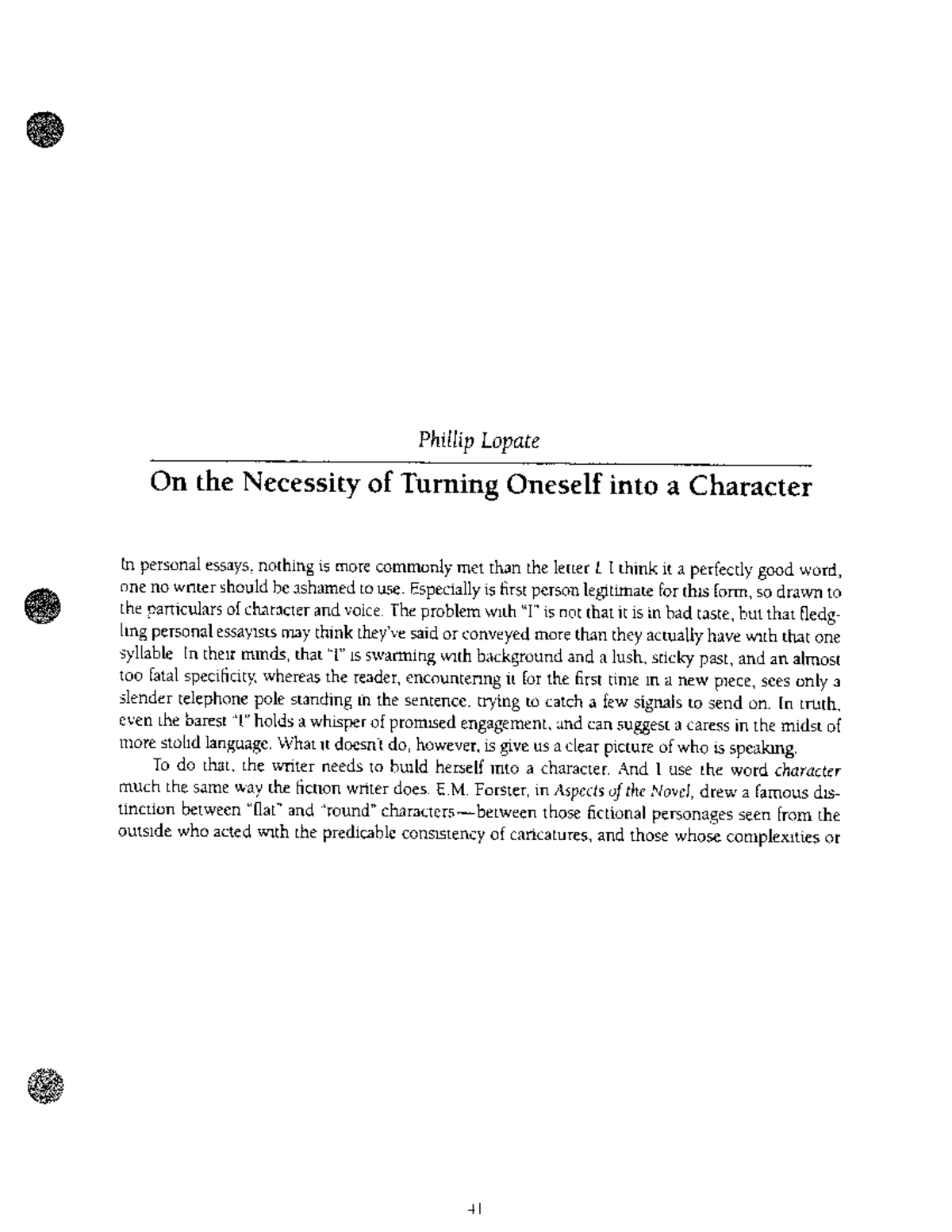 ENG 101: Turning Oneself into a Character in Personal Essays - Studocu