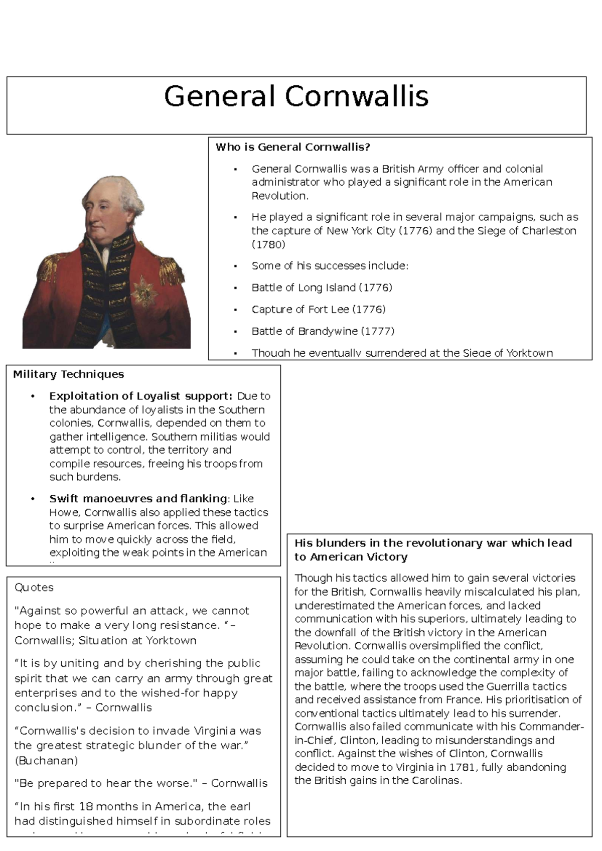 William Howe, Von Stueben, Cornwallis - General Cornwallis Who is ...