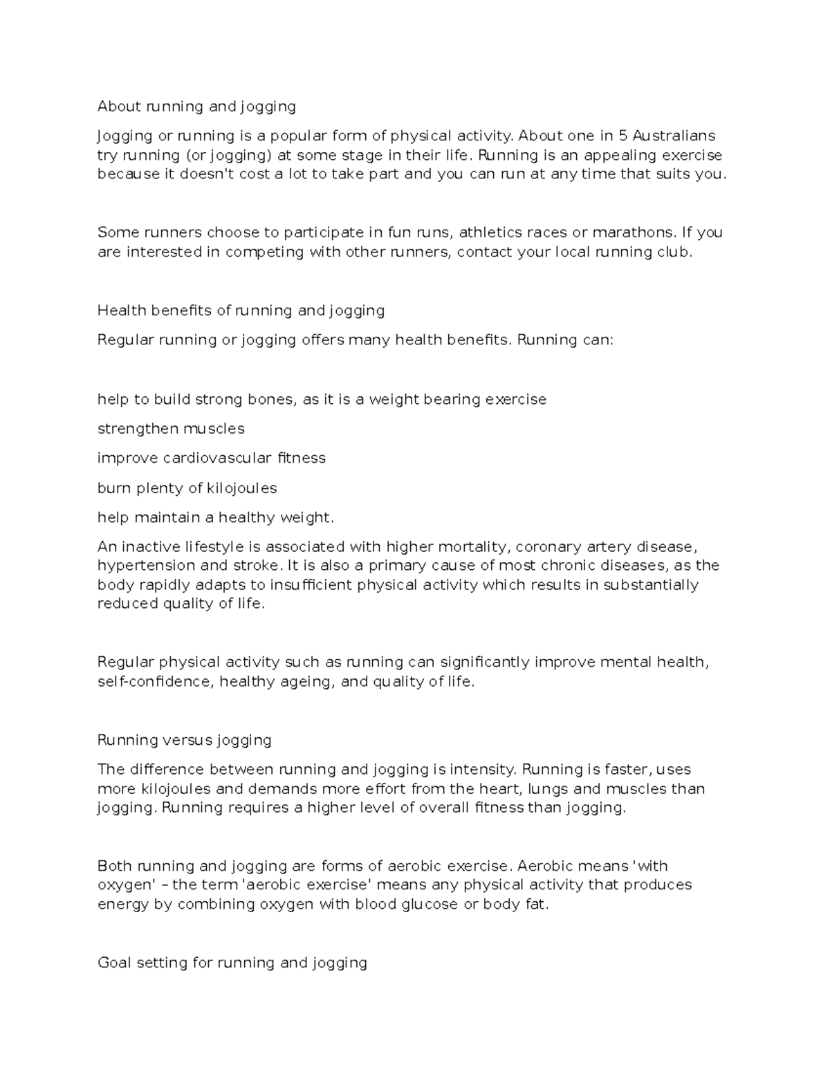 Health benefits of running and jogging - About running and jogging ...