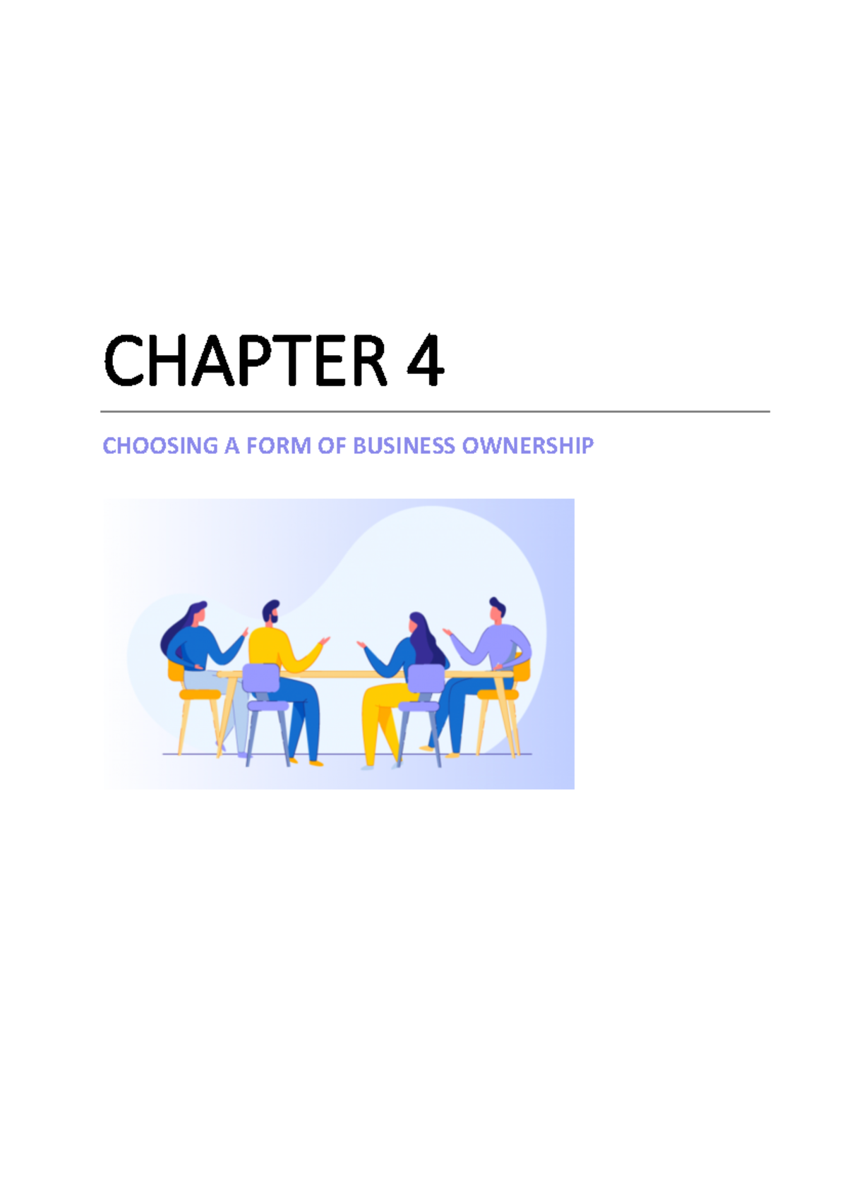 Business management Chapter 4 notes from slideshow/textbook - CHAPTER 4 ...