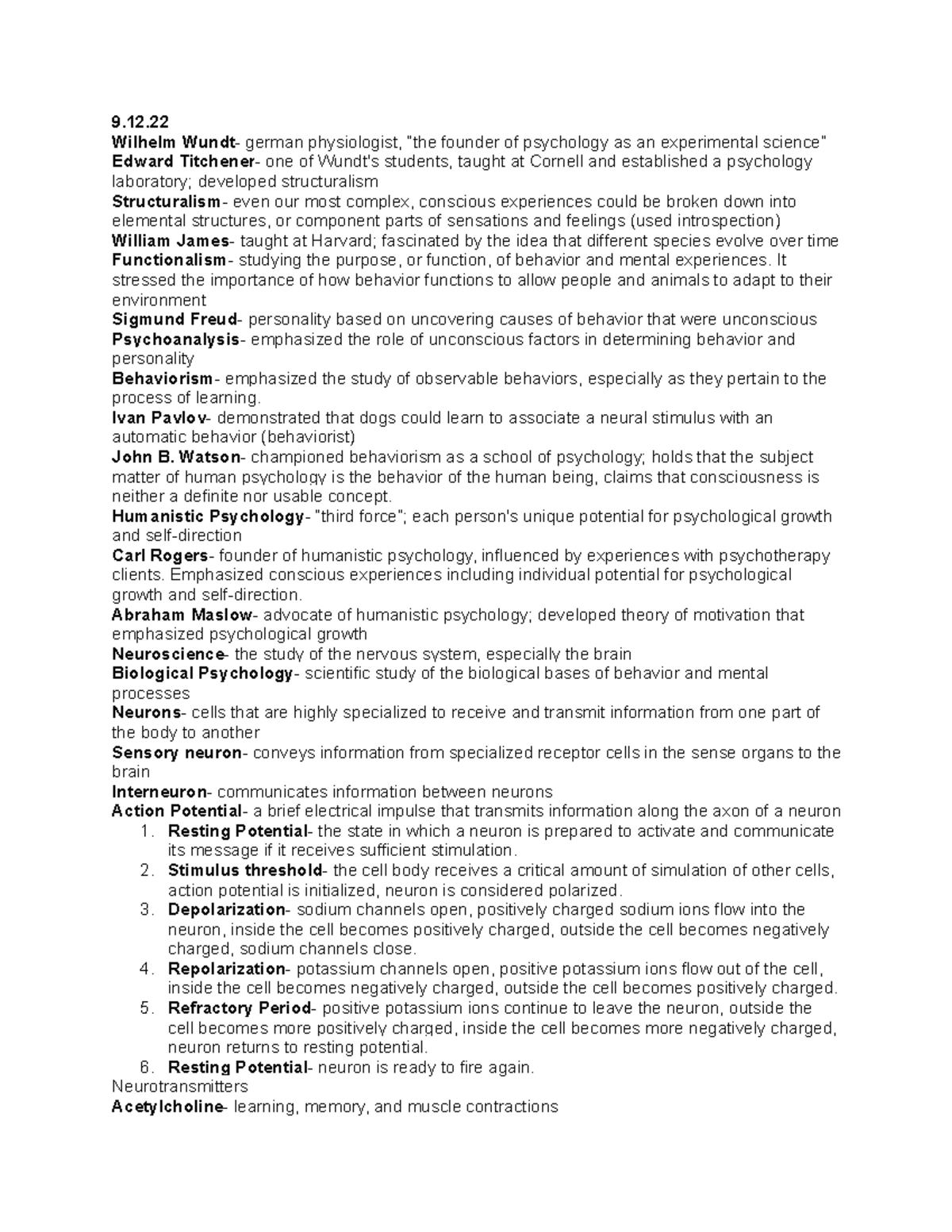 Psych UNIT 1 Study Guide - 9. Wilhelm Wundt- german physiologist, “the ...