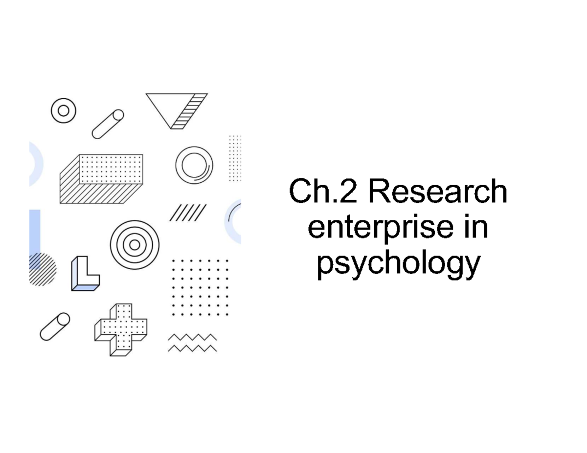 Ch.2 Research Methods in Psychology: Understanding Behavior & Ethics - Studocu