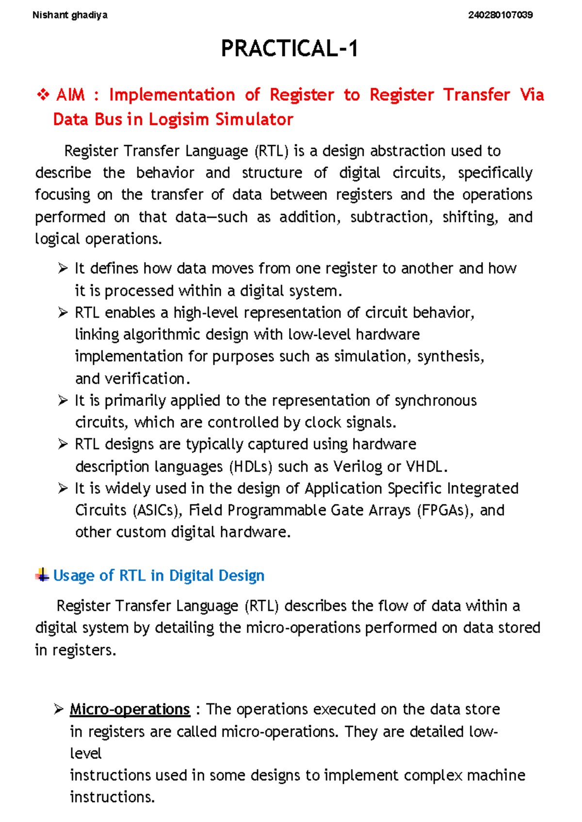 Implementation of Register Transfer via Data Bus in Logisim ...