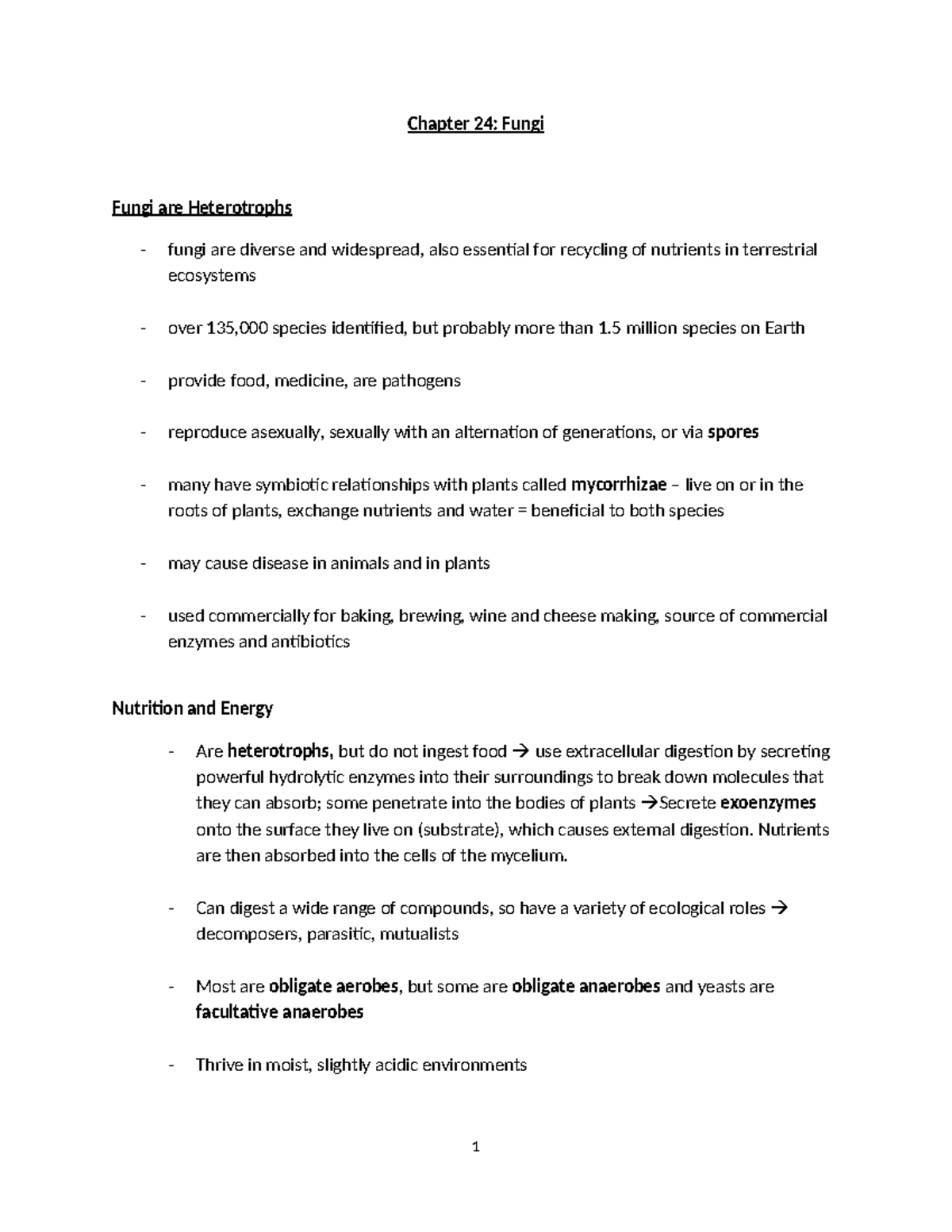 Chapter 24: Fungi - Structure, Reproduction & Ecological Roles - Studocu