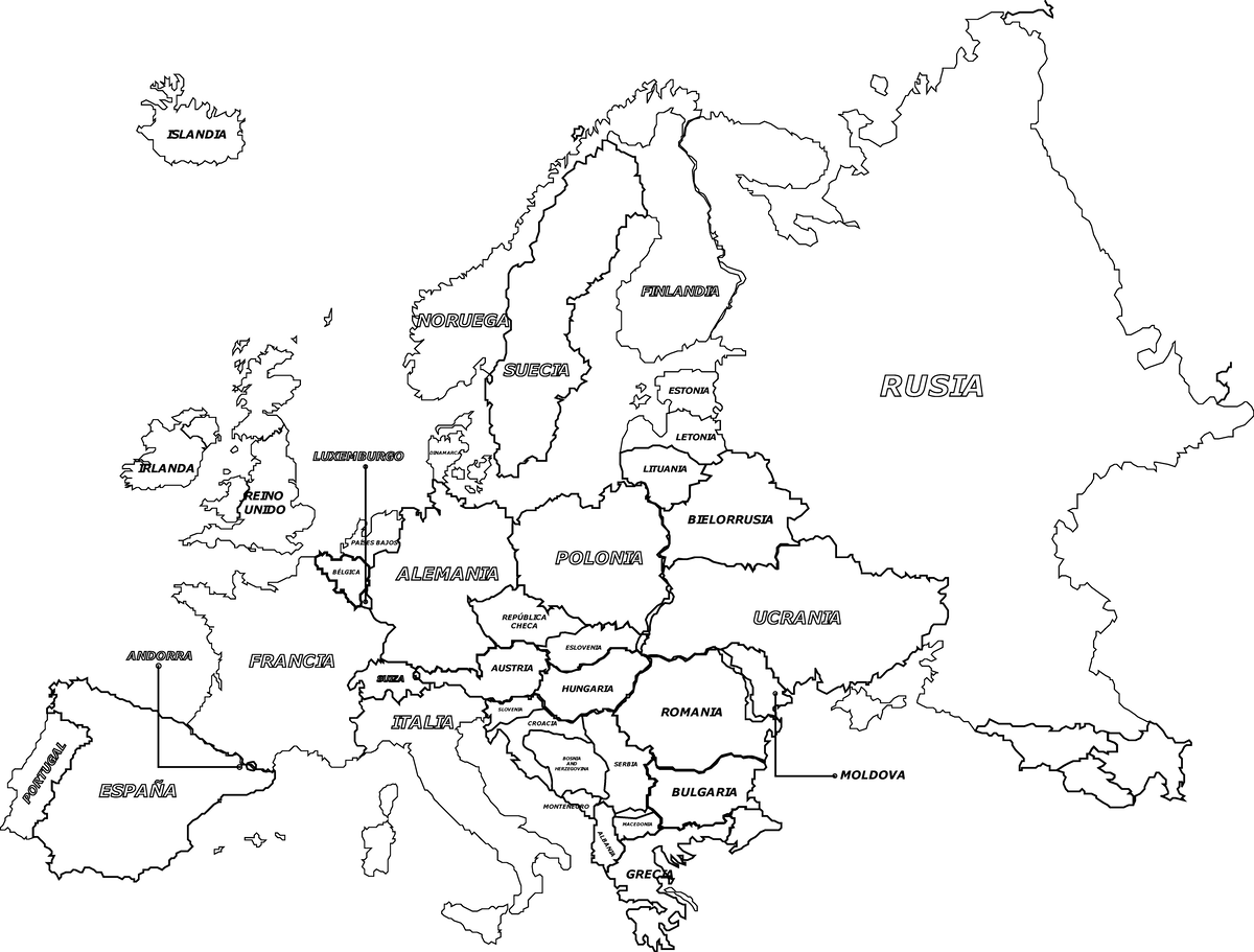 Mapamundi Con Nombres En Blanco Y Negro Contorno Del Planisferio