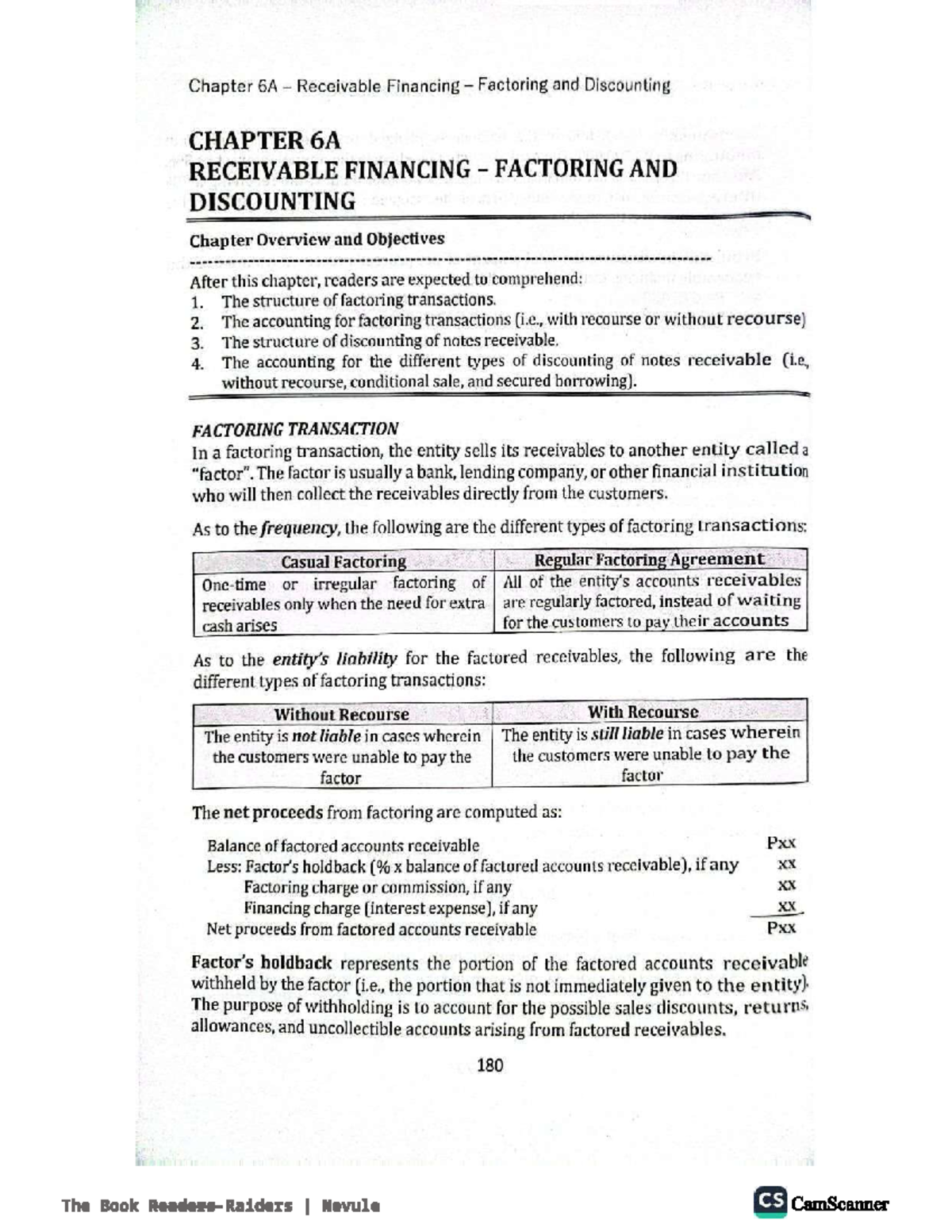 Chapter 6A: Receivable Financing - Factoring & Discounting Overview ...