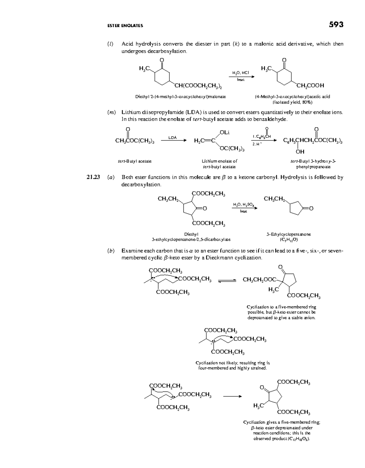 593 Organic Chemistry: Ester Enolates & Reactions Overview - Studocu