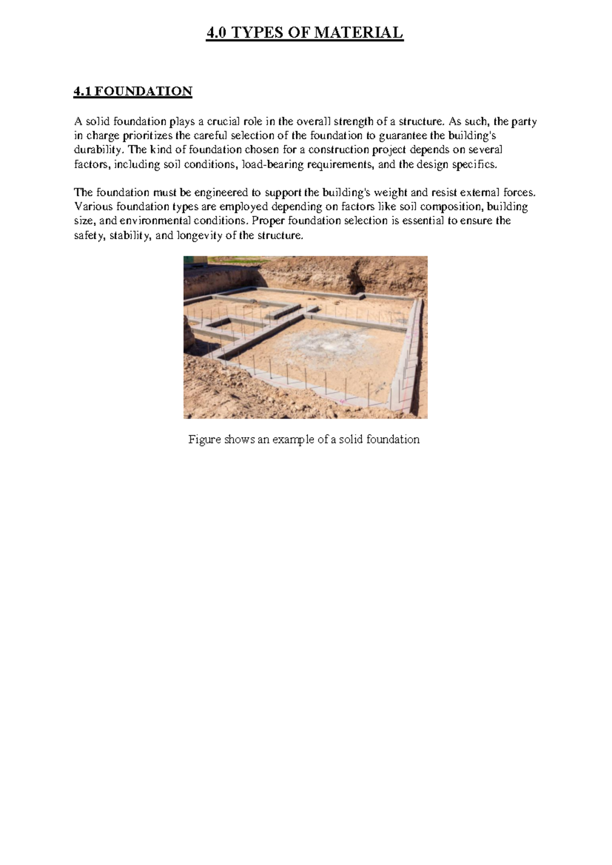 BST110 Building Elements & Materials Report: Foundations, Beams ...