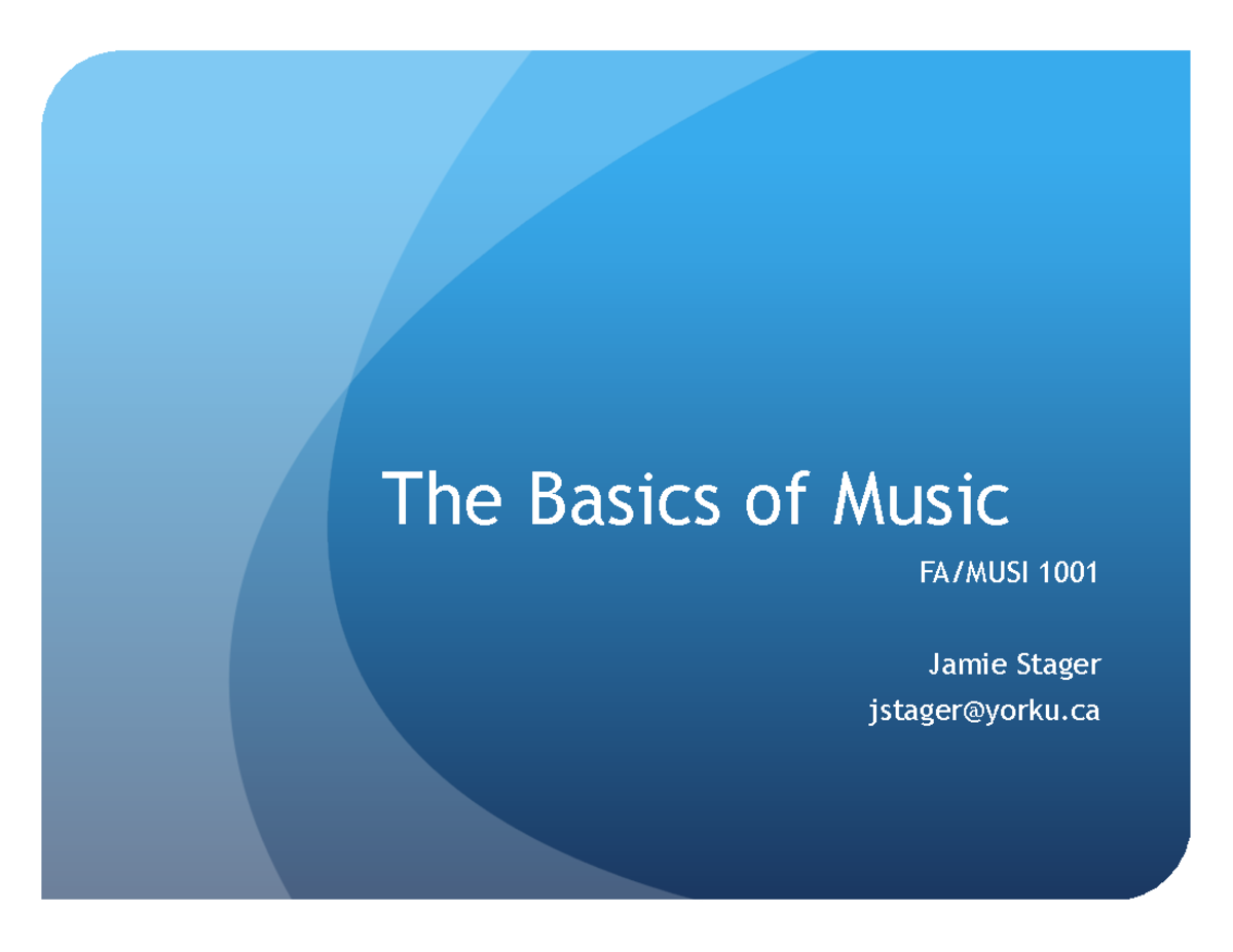 Music 1001: Basics of Pitch Notation and Staff Systems - Studocu