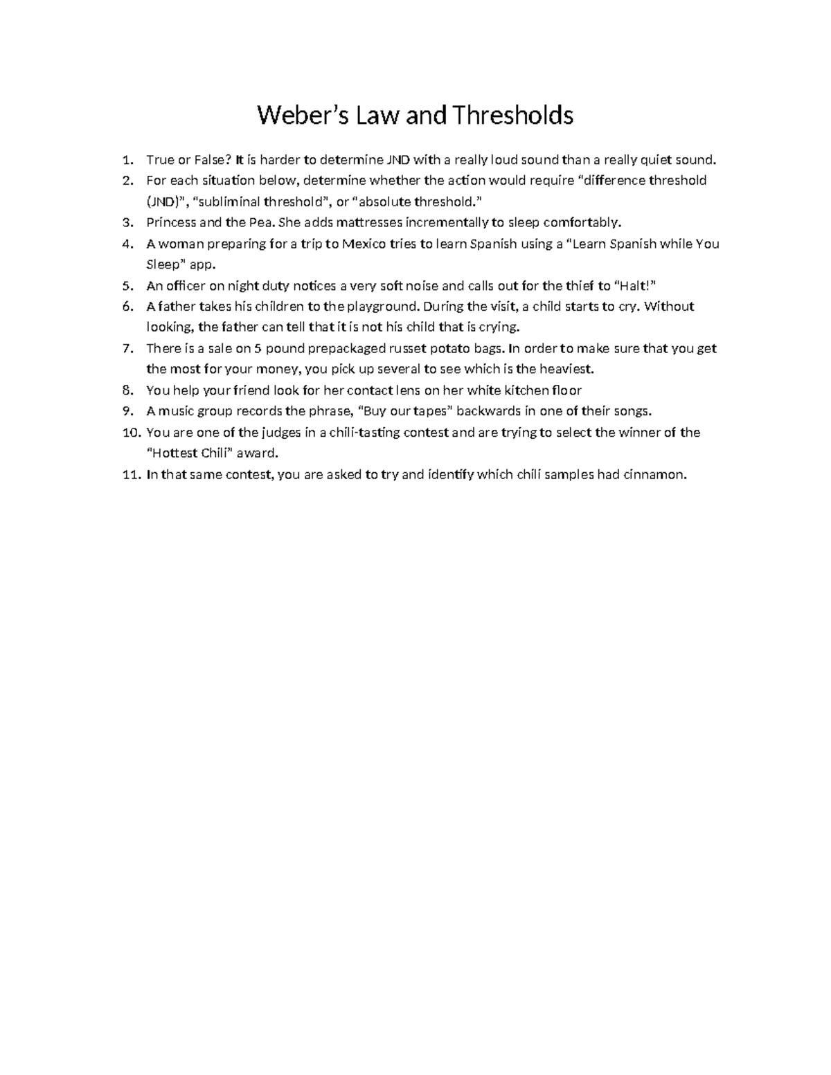 Threshold activity: Exploring sensory thresholds and decision-making ...