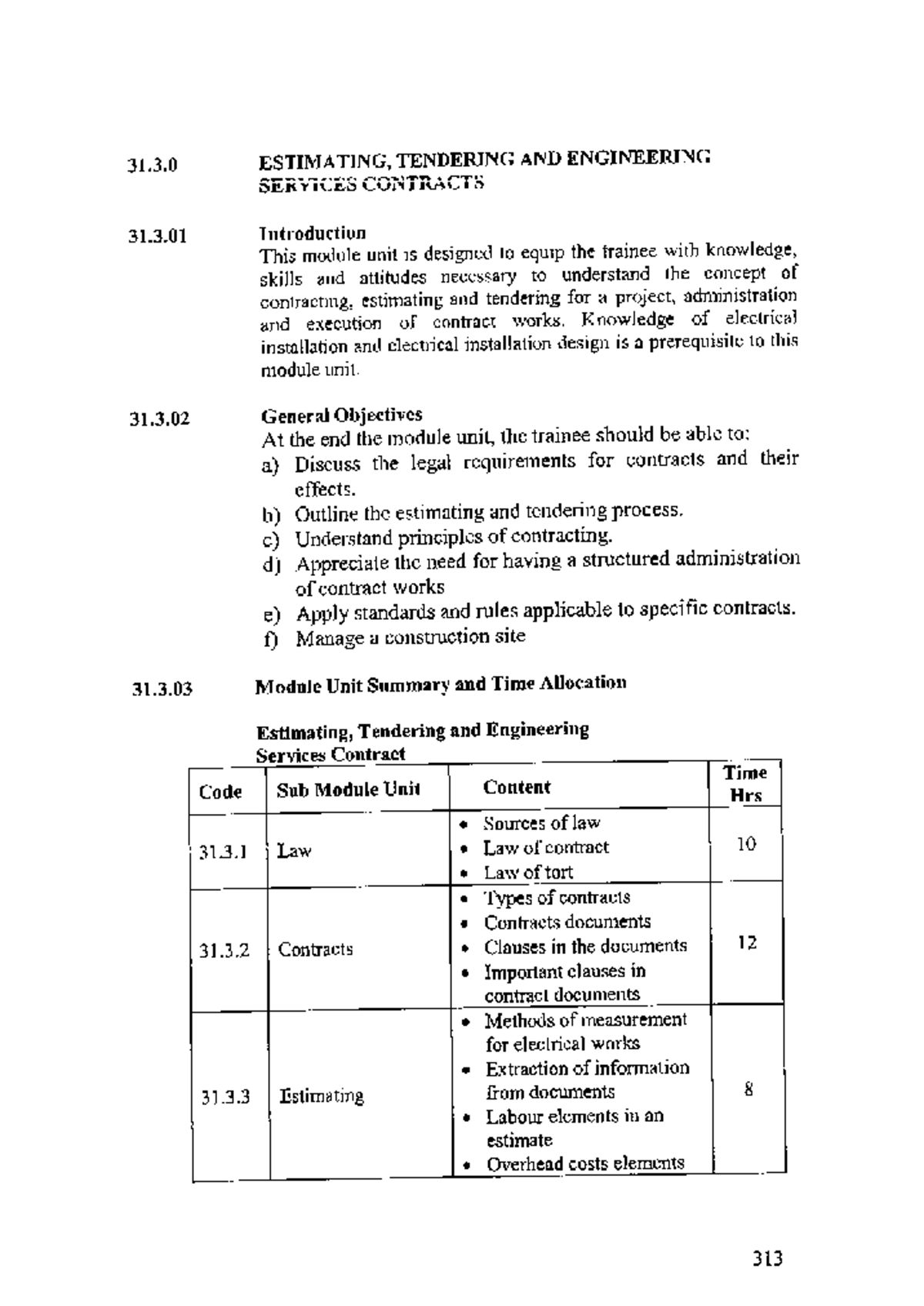 31.3.0 Estimating, Tendering & Engineering Services Contracts Notes ...