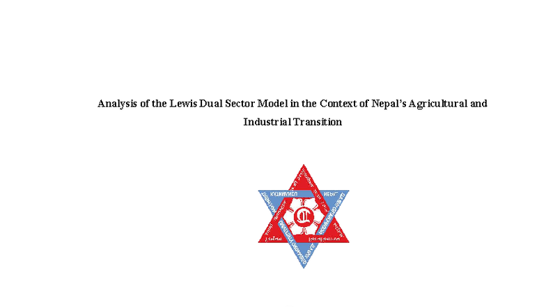 Analysis of the Lewis Dual Sector Model: A Term Paper for Dev. Planning ...