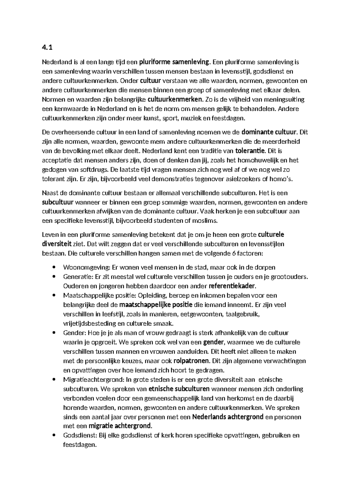 Maatschappijleer Samenvatting Hoofdstuk 4: Pluriforme Samenleving en ...