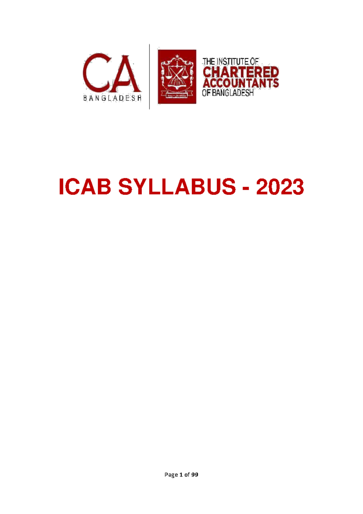 ICAB 2023 Syllabus Overview for Certificate Level Modules - Studocu