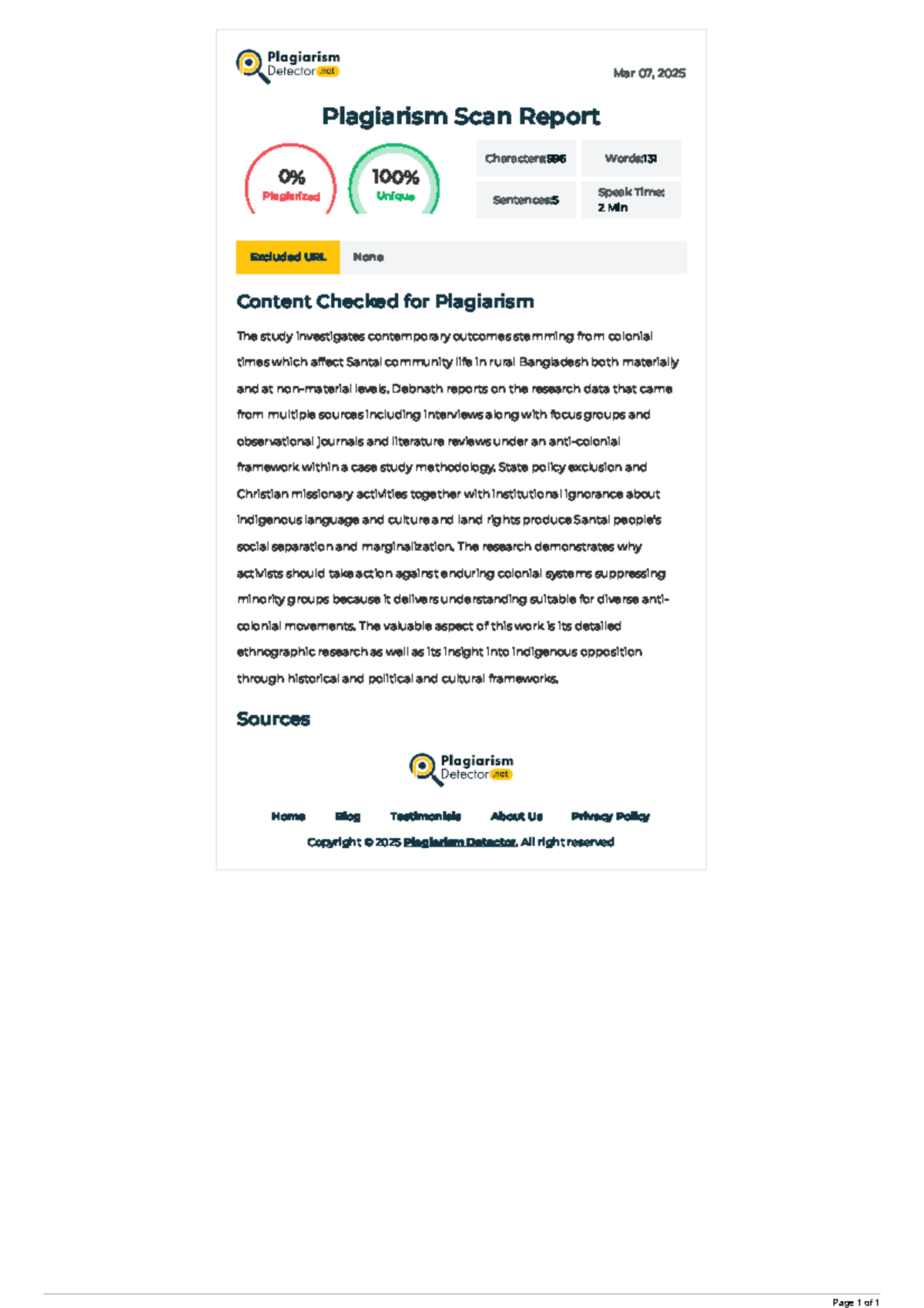 Report-0.98274000 1741355080 - Mar 07, 2025 Plagiarism Scan Report ...