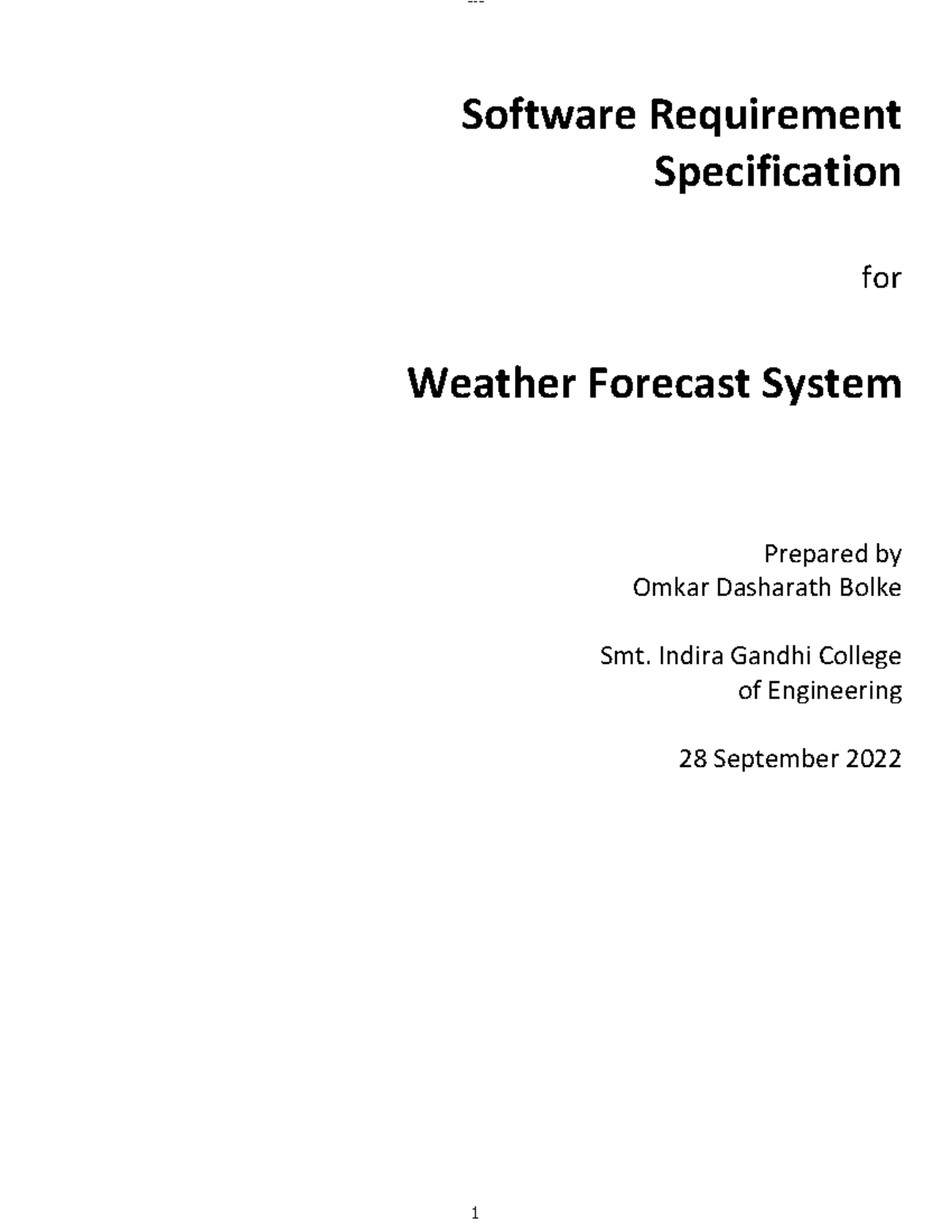 SRS for Weather Forecasting System (WFS) - Requirements Specification ...