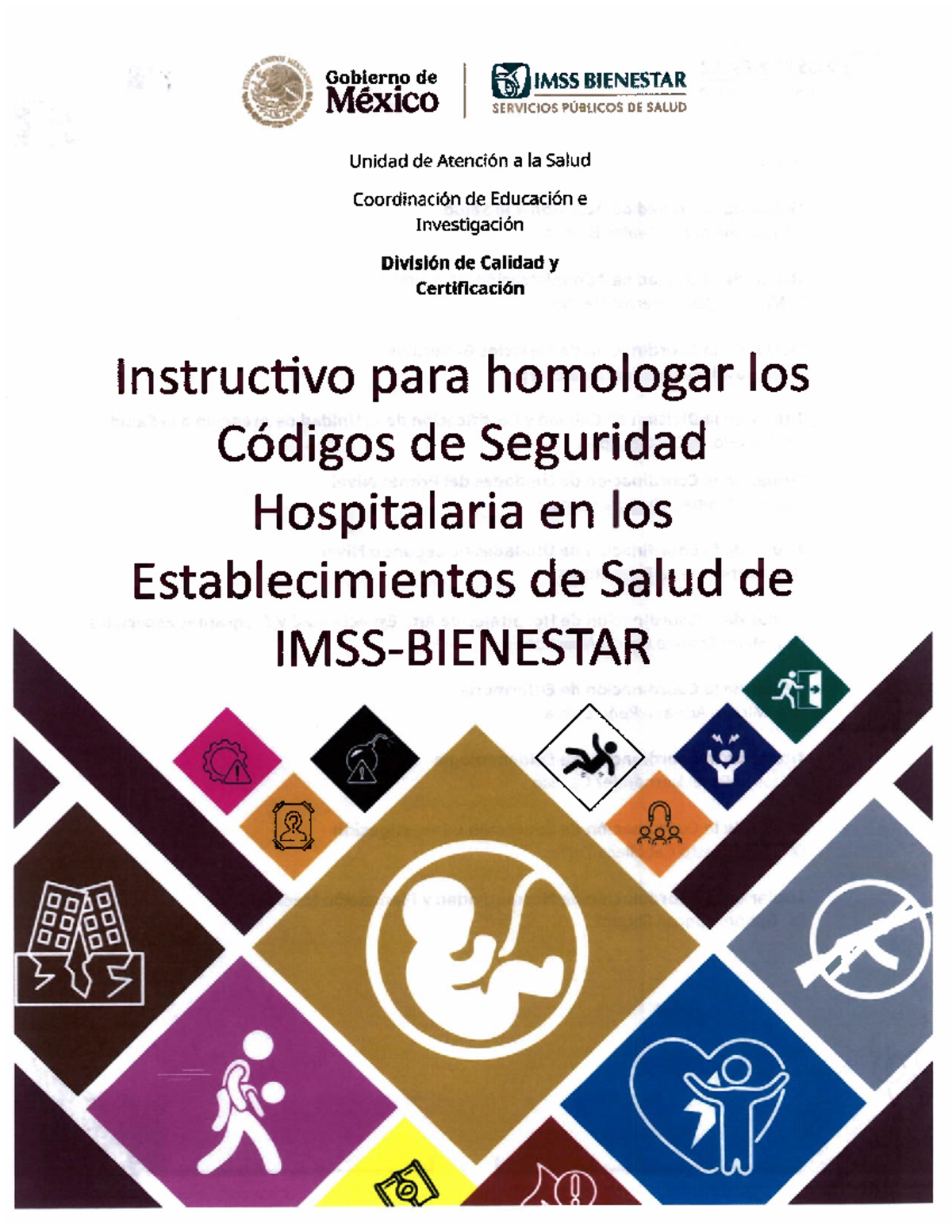 Instructivo de Códigos de Seguridad Hospitalaria - IMSS BIENESTAR - Studocu