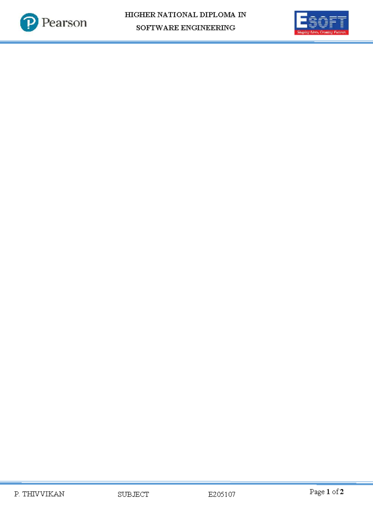 Header Footer Format - Software Engineering Network Project" For ...