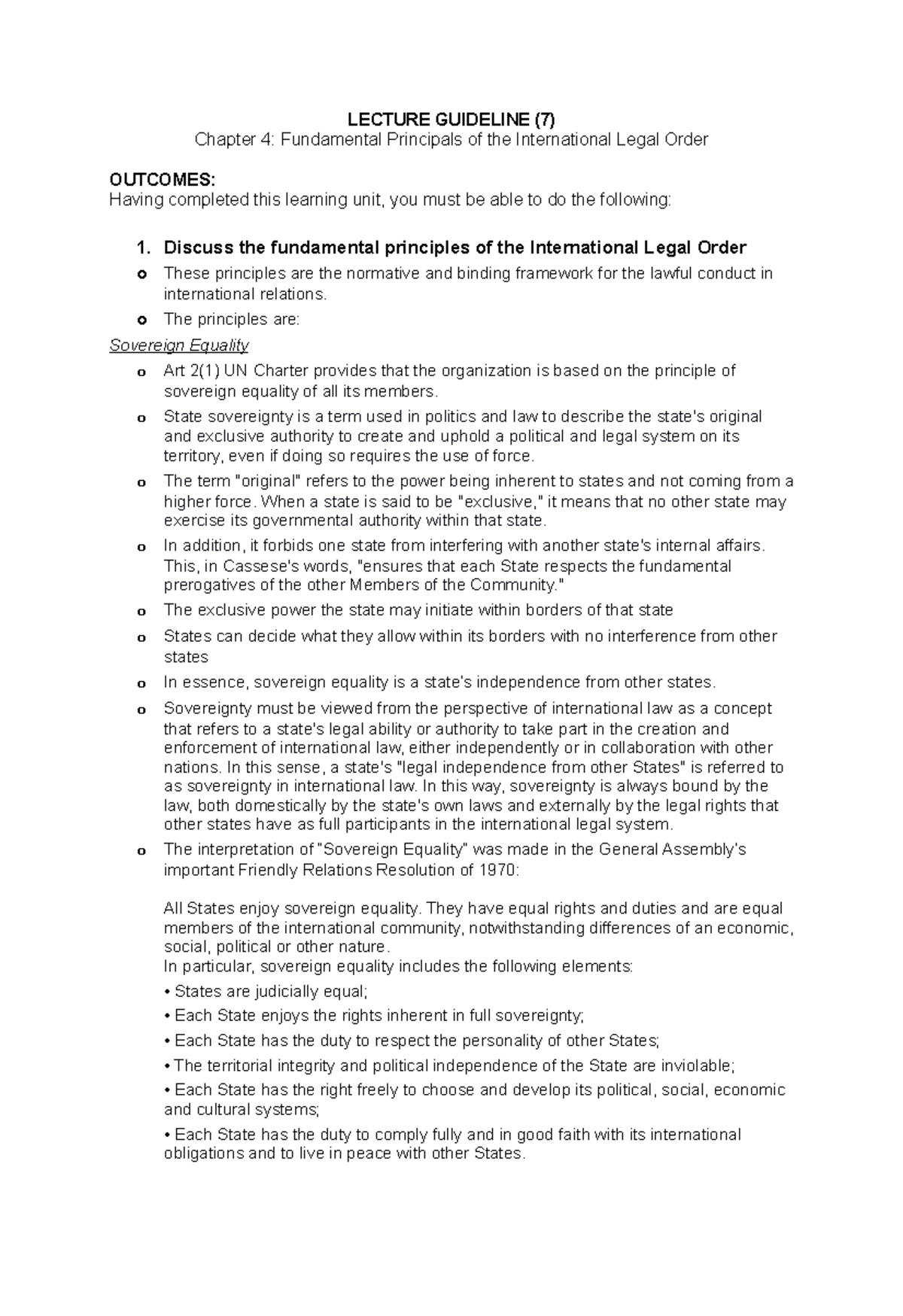Chapter 4 - Fundamental Principals of the International Legal Order ...