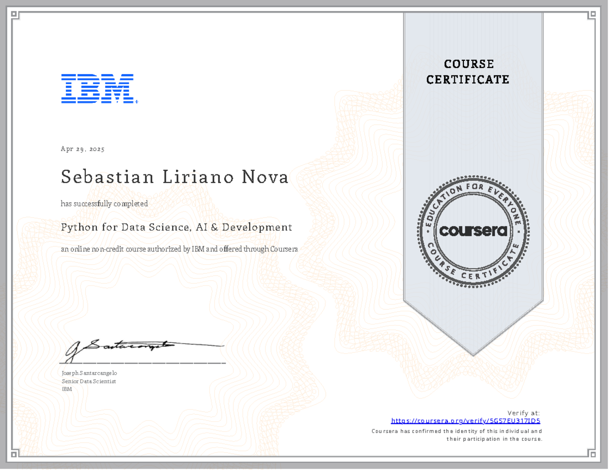 Python for Data Science & AI Development - Coursera 5GS7EU317ID5 - Studocu