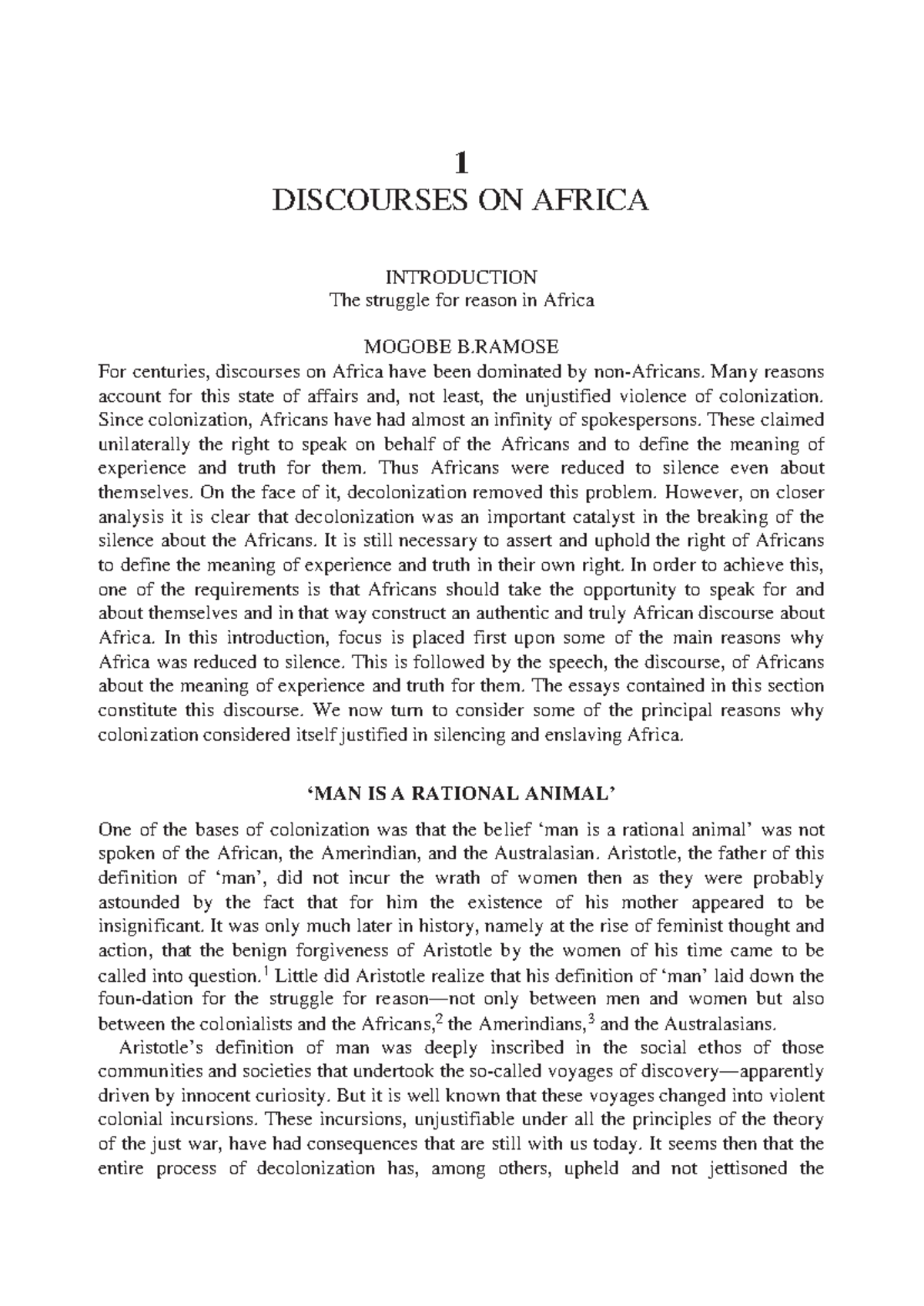 Discourses ON Africa Introduction- Person And Community in African ...