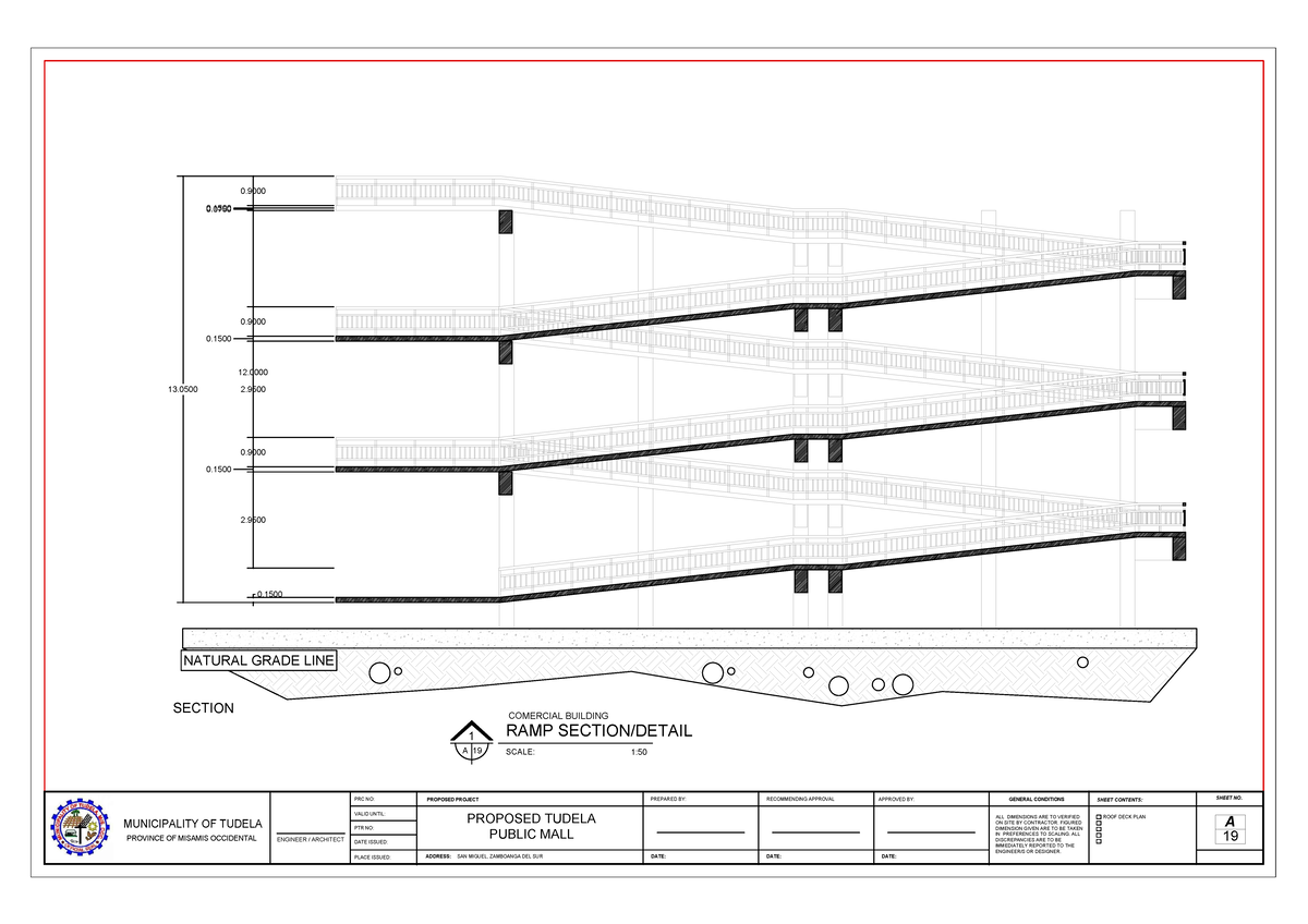 Architectural Ramp Section Detail for Proposed Public Mall Project ...