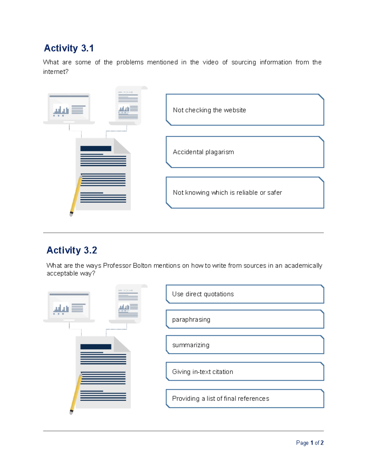 Unit 3 - Writing from sources - AY1819 copy - Activity 3. What are some ...