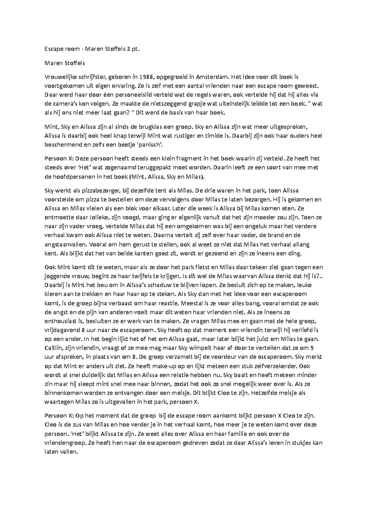 Escape Room: Analyse van Maren Stoffels' Boek en zijn Verhaallijnen ...