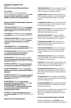 EMS objectives, target, programs - Objectives, Targets, and Programs ...