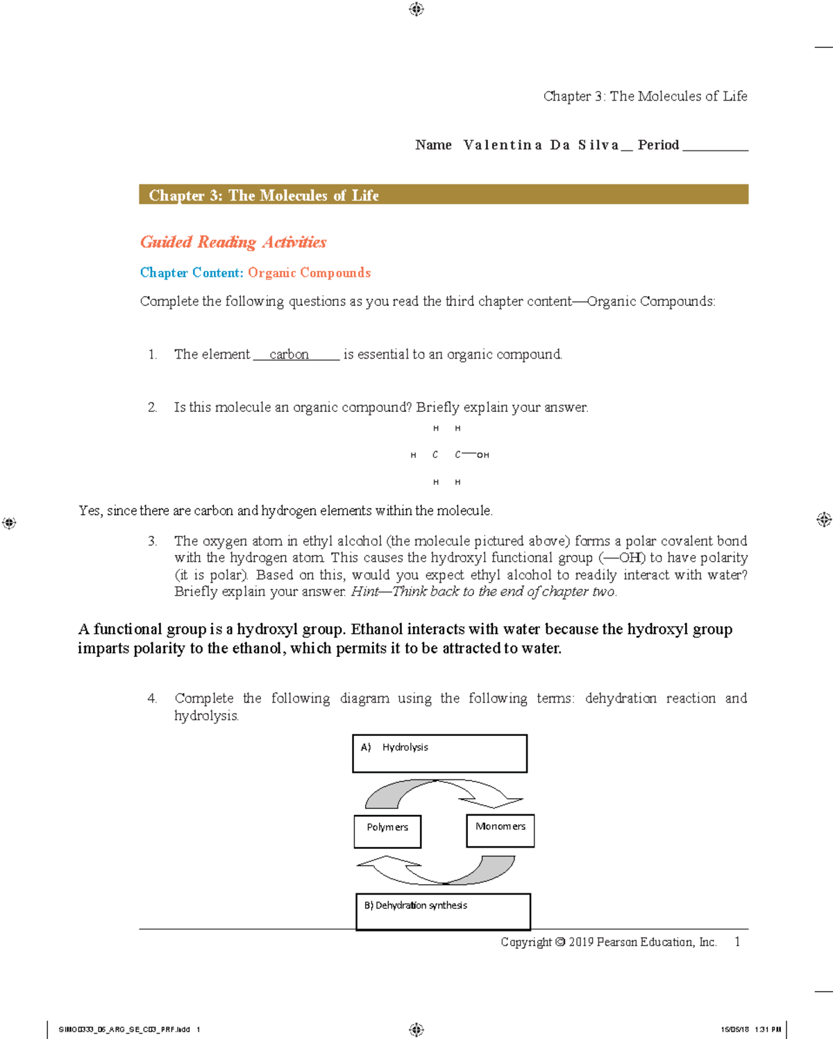 Chapter 3 Guided Reading: Exploring Molecules of Life in SIMO0333 - Studocu