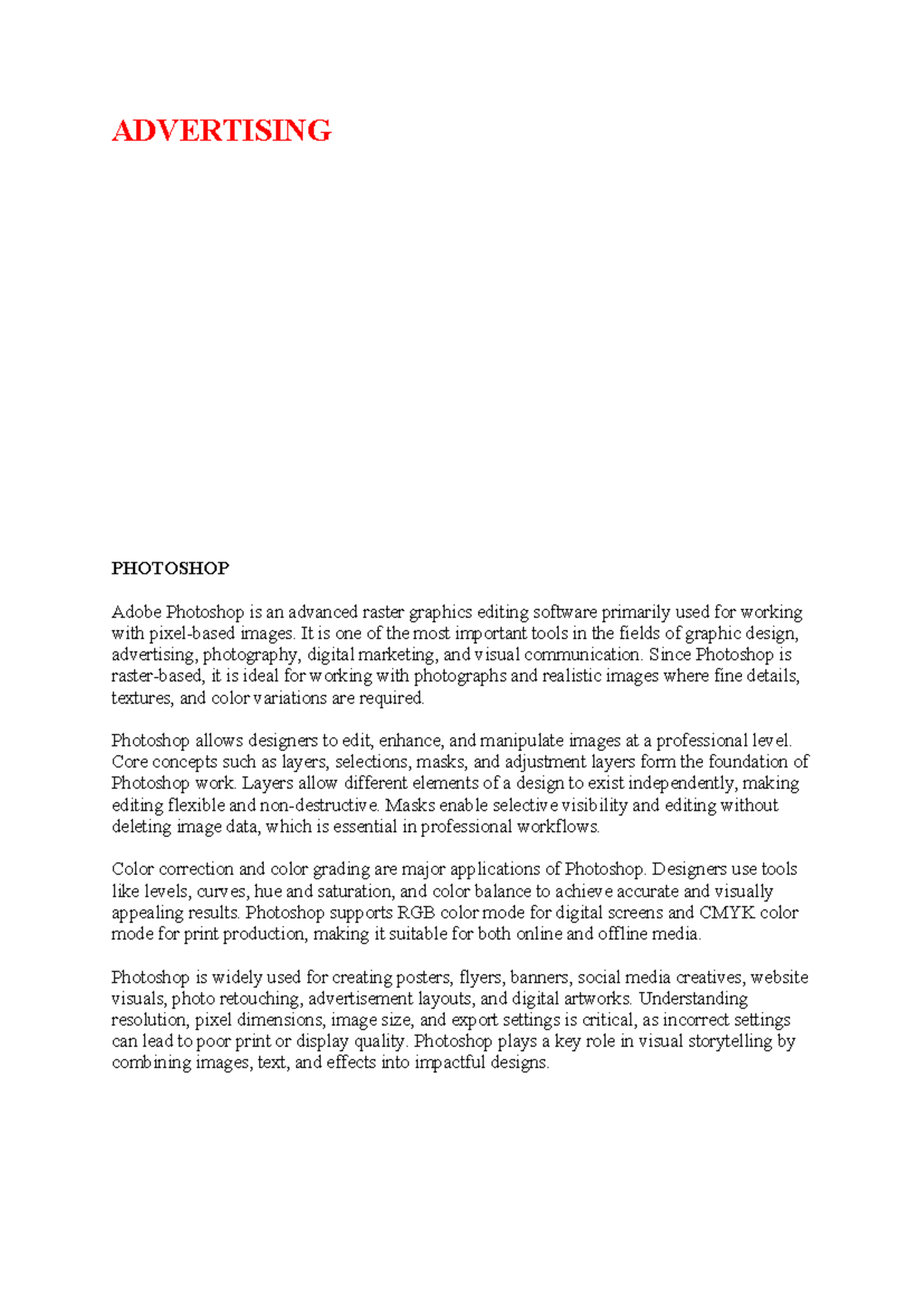 Advertising Notes: Key Concepts in Photoshop, Illustrator, and InDesign ...