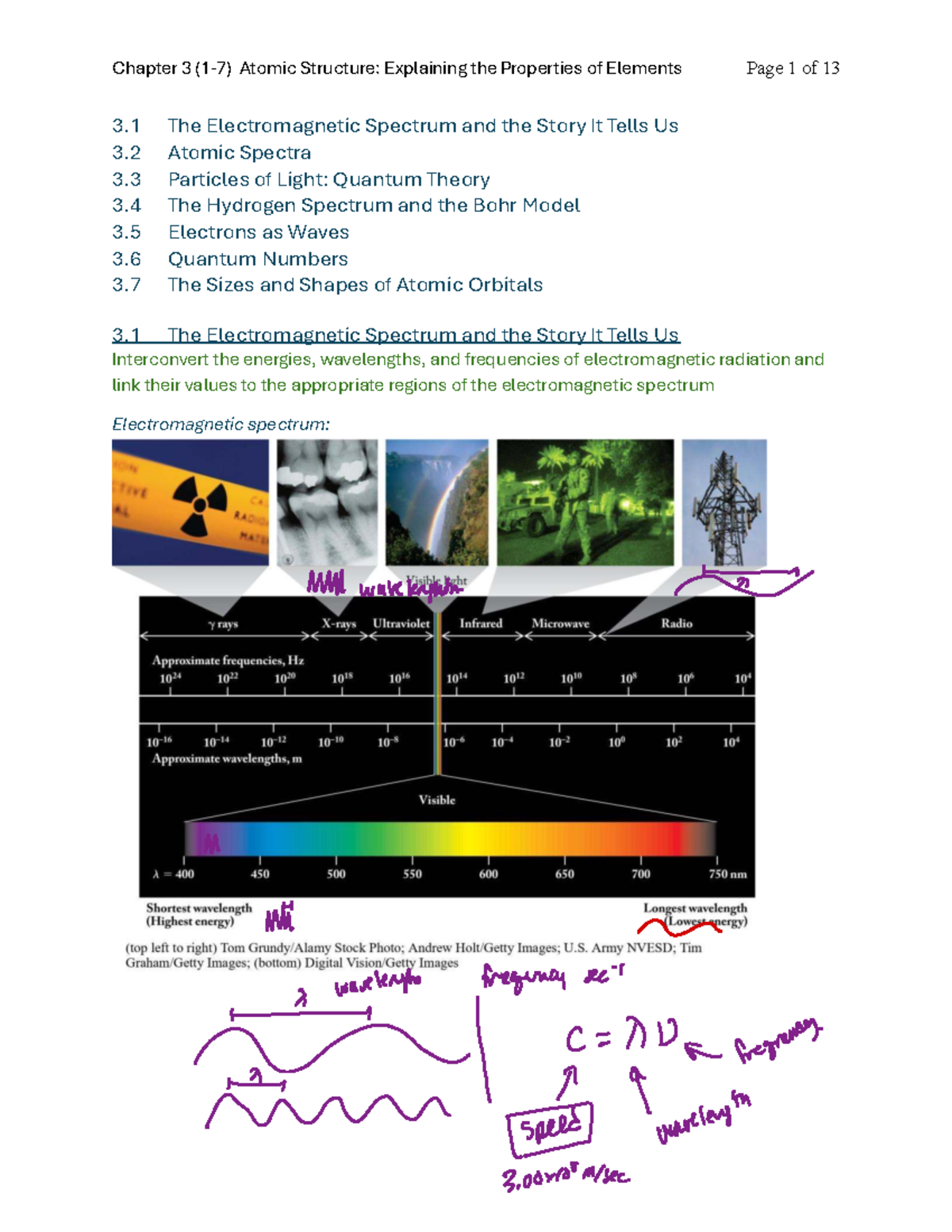 Chapter 3 (1-7) Atomic Structure: Properties of Elements & Quantum Theory - Studocu