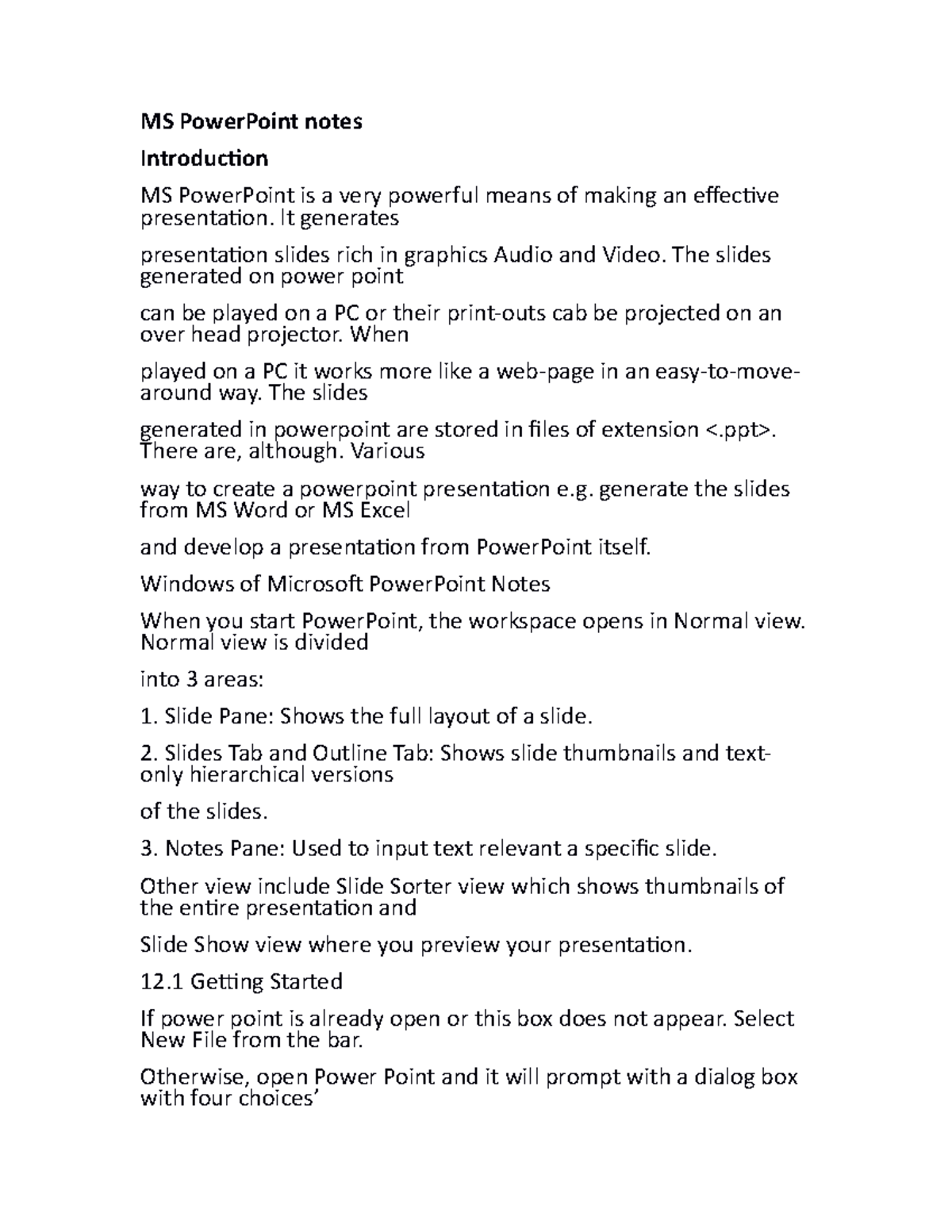 MS PowerPoint Notes: Key Features & Views for Presentations - Studocu