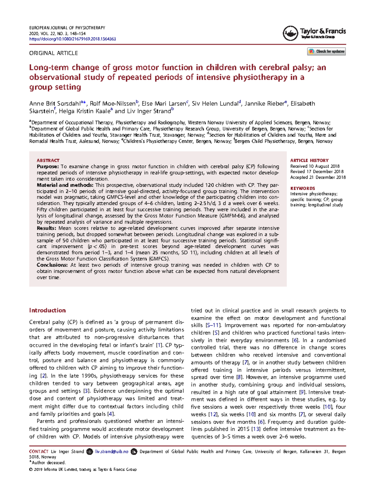 GMFS - GMFS score sheet and information - ORIGINAL ARTICLE Long-term ...