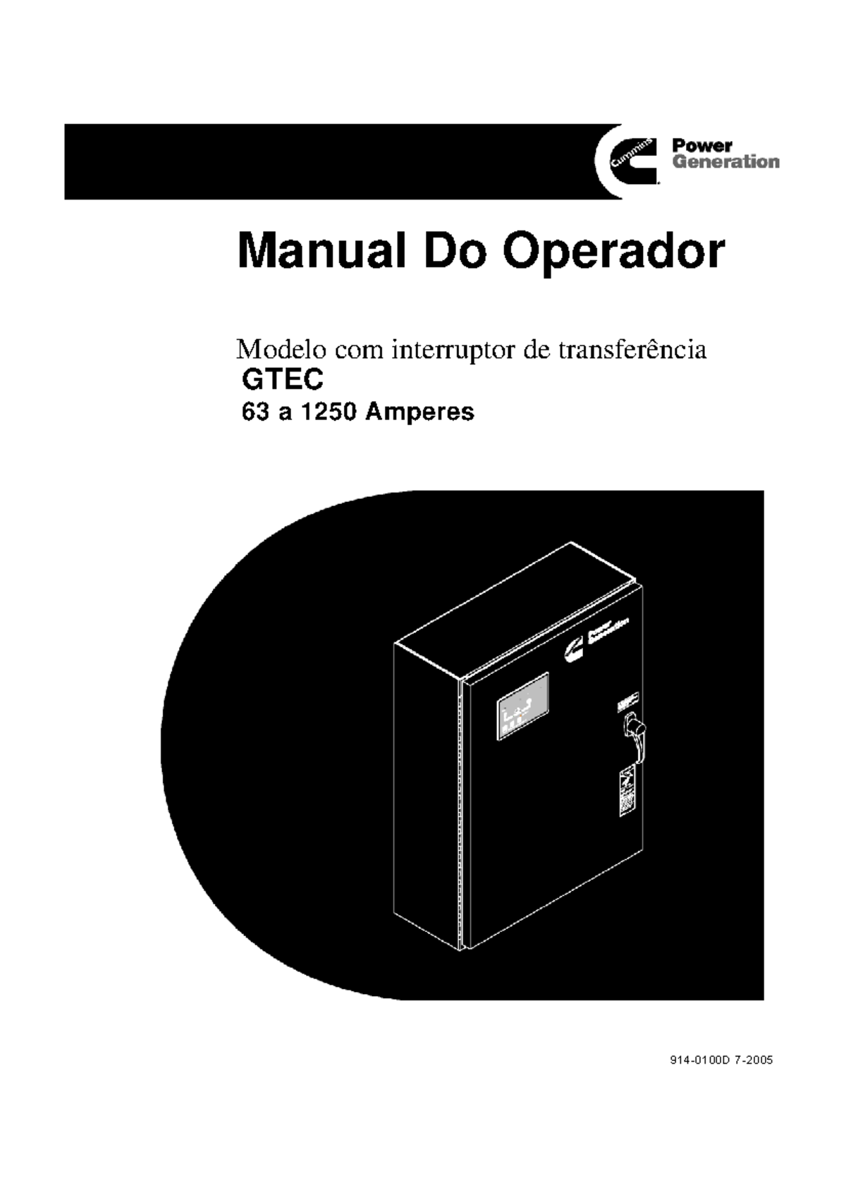 Manual do Operador GTEC: Interruptor de Transferência 63-1250A - Studocu