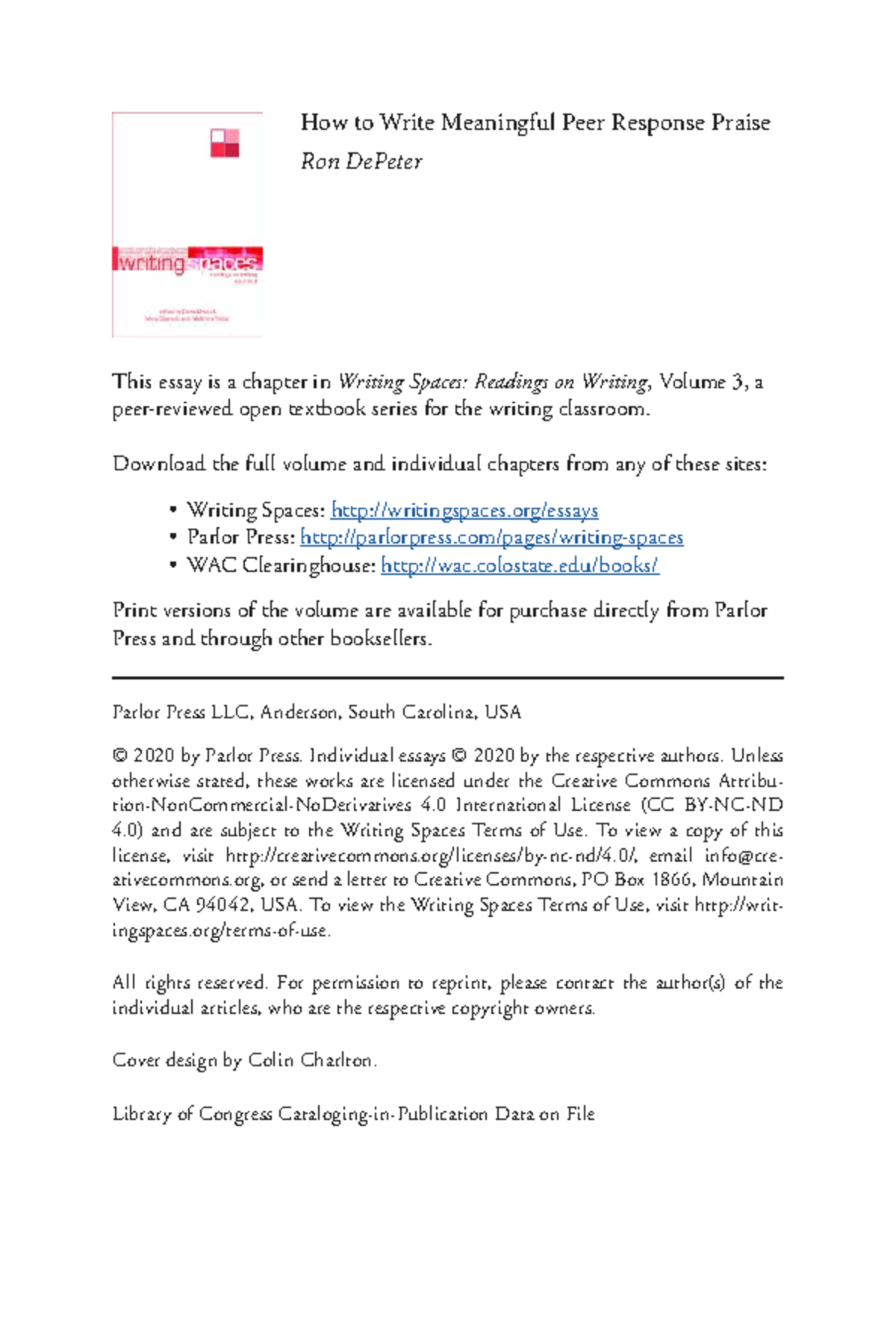 How to Write Meaningful Peer Response Praise: A Student Guide - Studocu