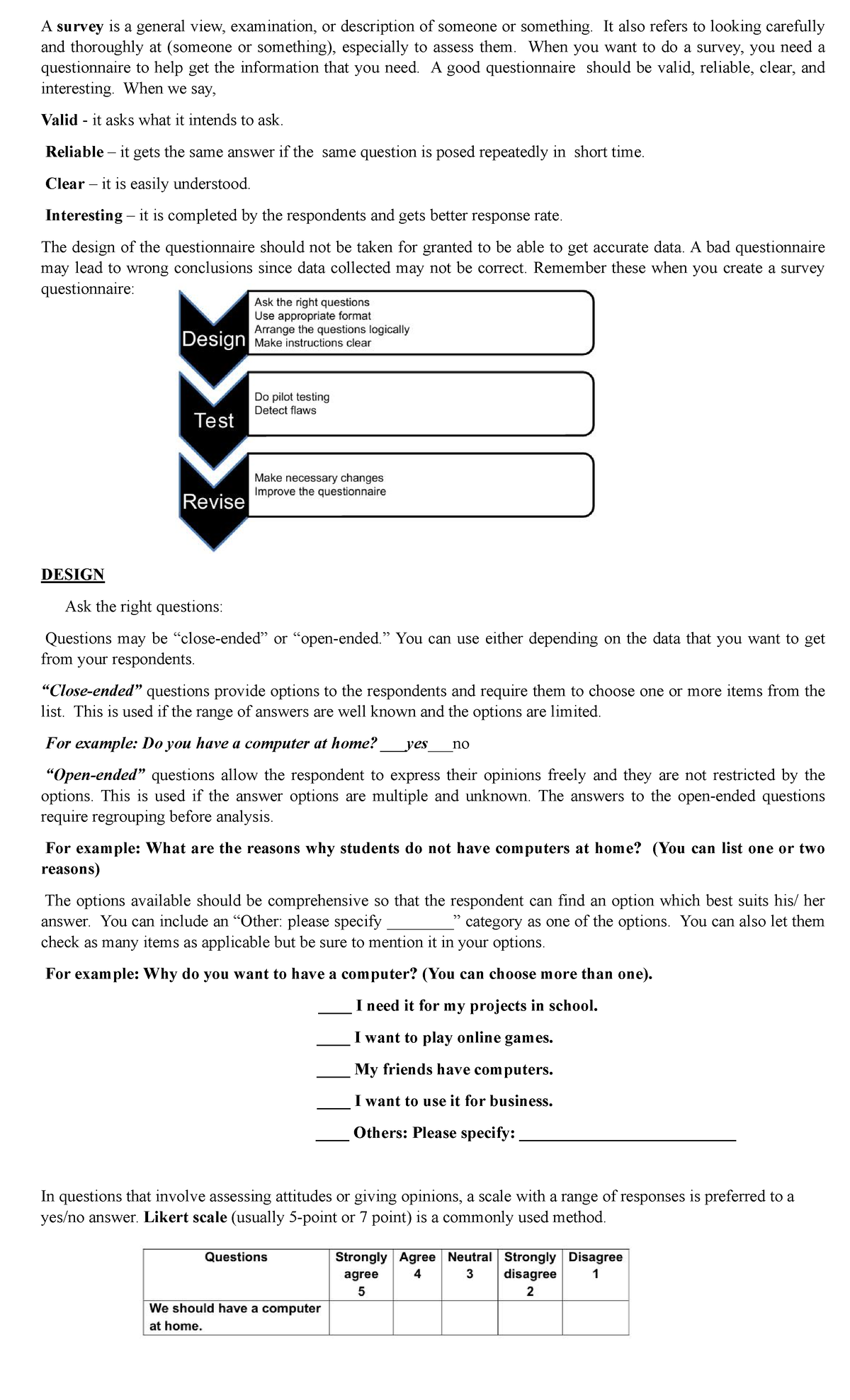 EAPP Questionnaire Design & Survey Methodology Notes - Studocu