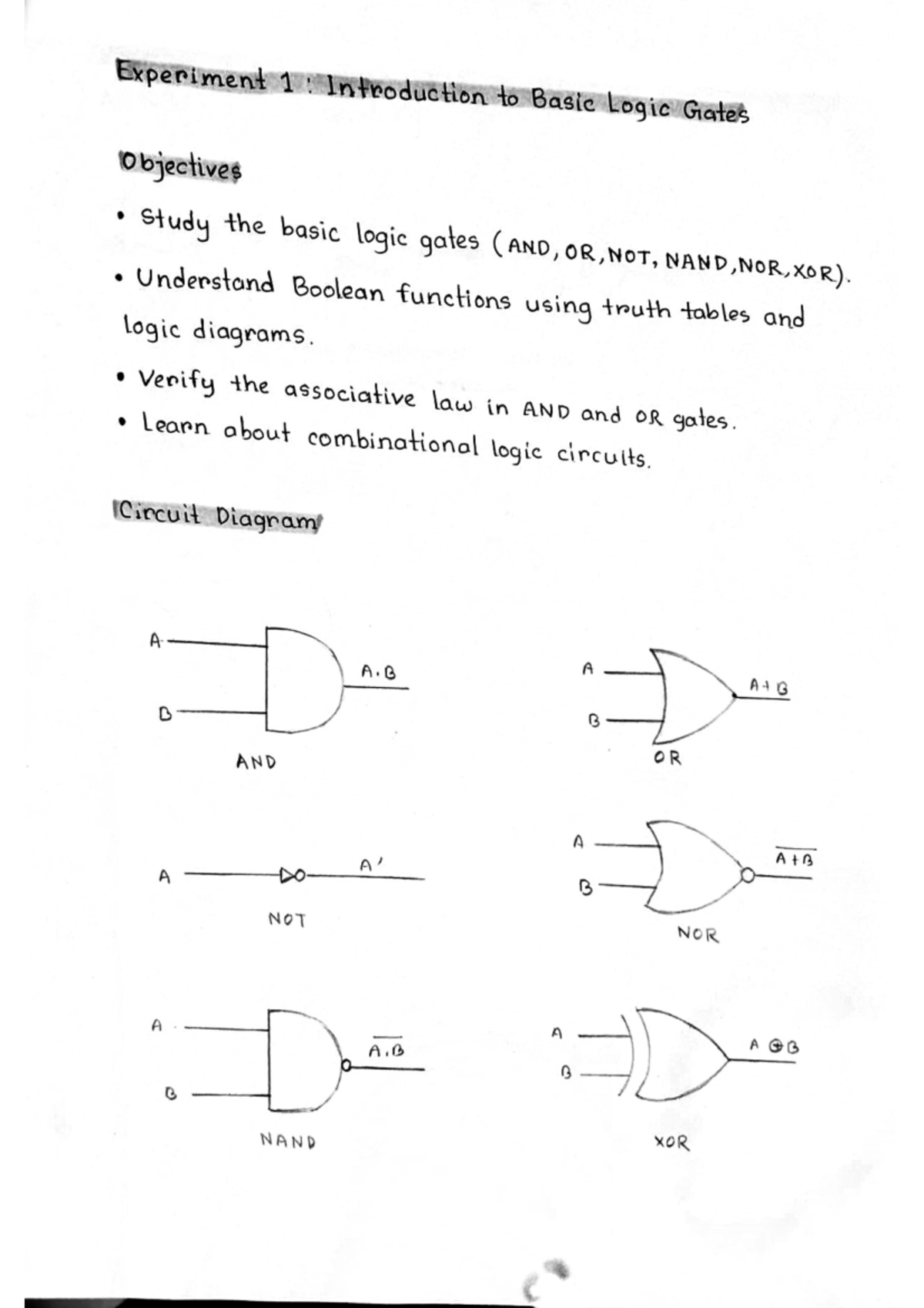CSE231 Lab 1 - Logic Gates Experiment Report and Analysis - Studocu