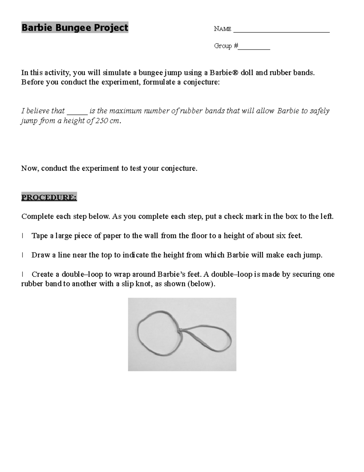 Barbie Bungee Project III - Experiment & Analysis Lab Guide - Studocu