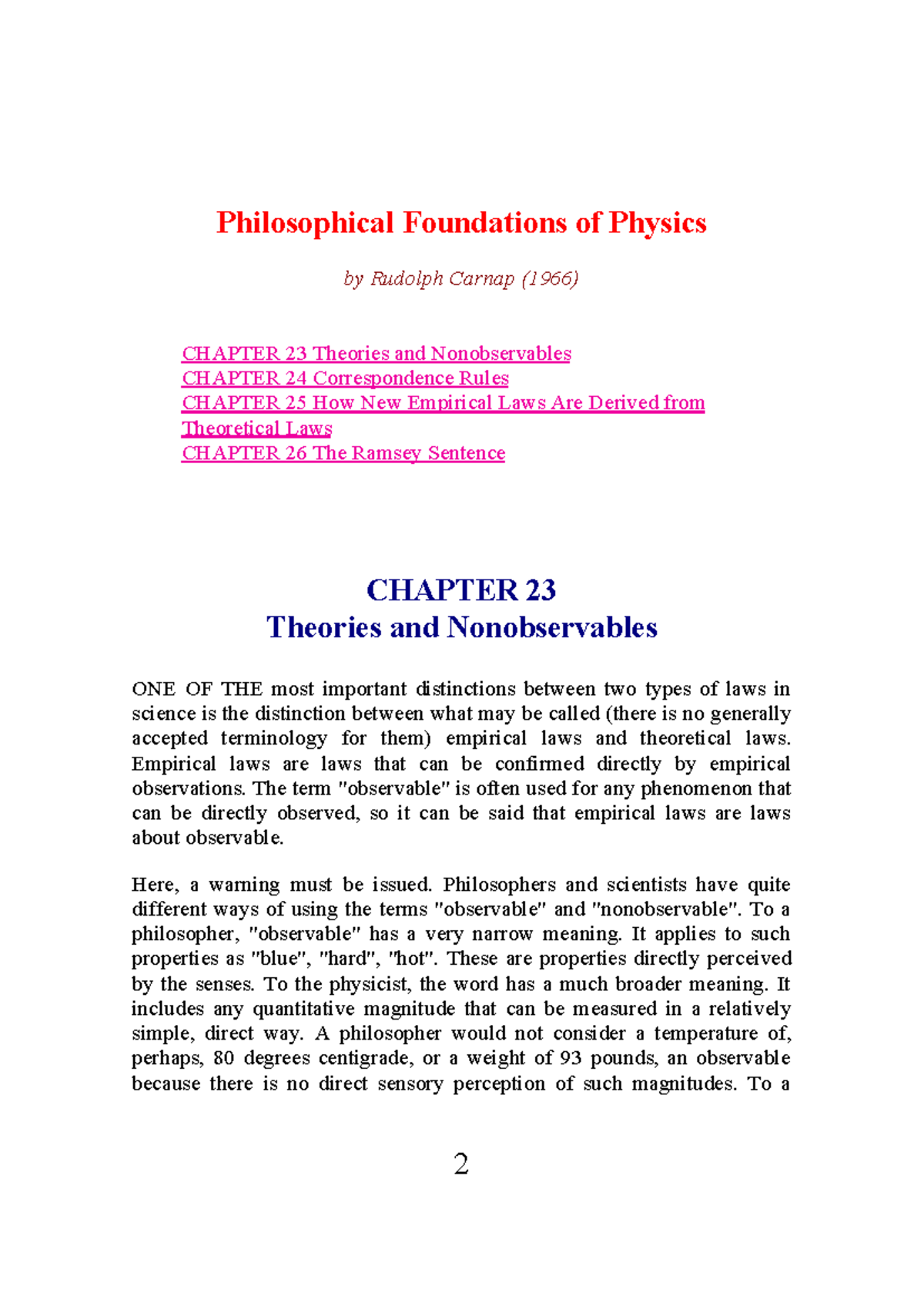 Philosophical Foundations of Physics (PHIL 101) - Theories ...