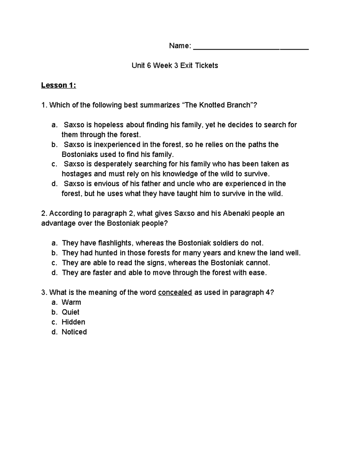 Copy of Copy of Unit 6 Week 3 Exit Tickets - Name ...