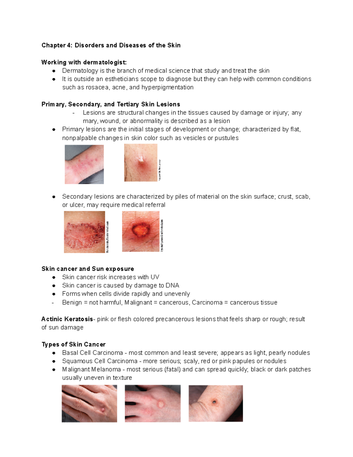 Chapter 4: Overview of Skin Disorders and Diseases in Dermatology - Studocu